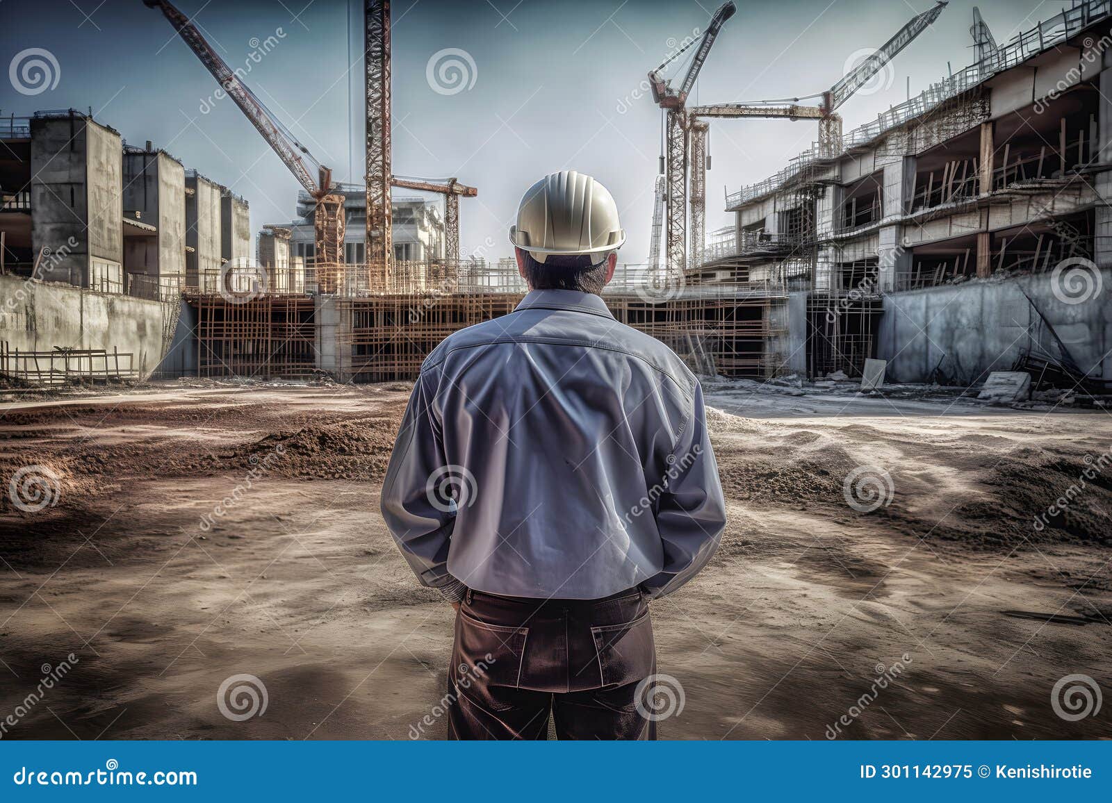 A Civil Engineer Overseeing Road Construction Work On An Expressway ...