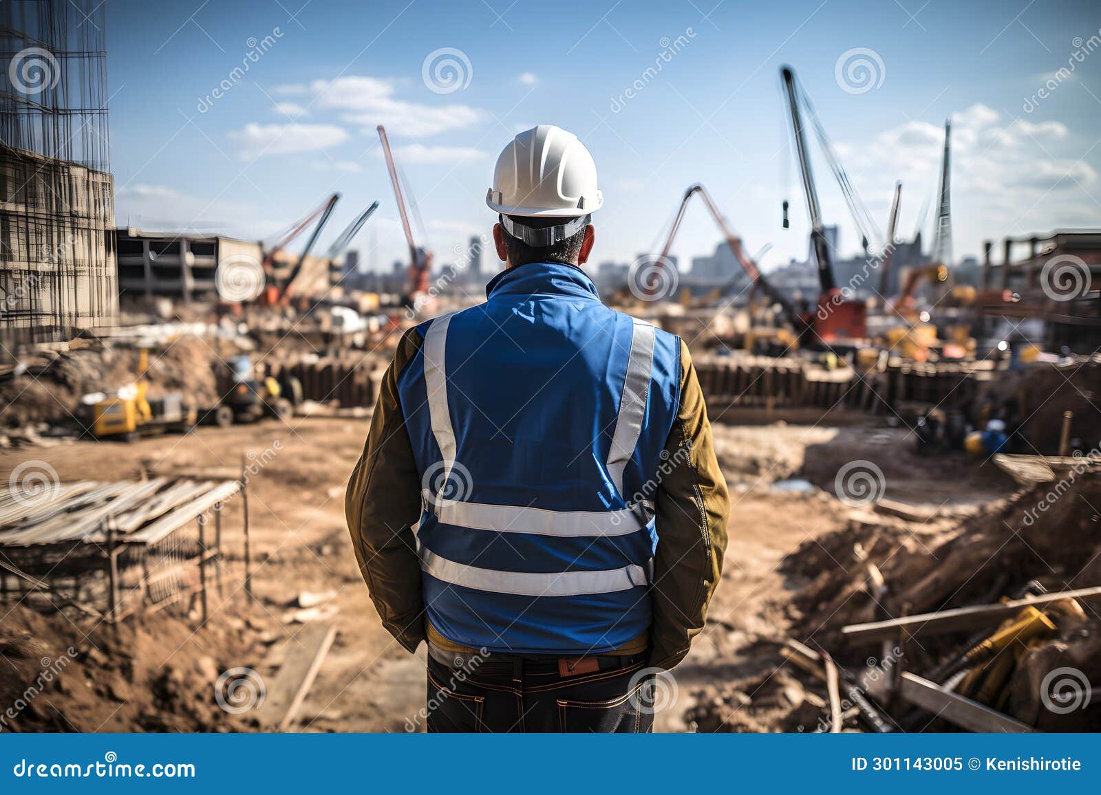 A Civil Engineer Overseeing Road Construction Work On An Expressway ...