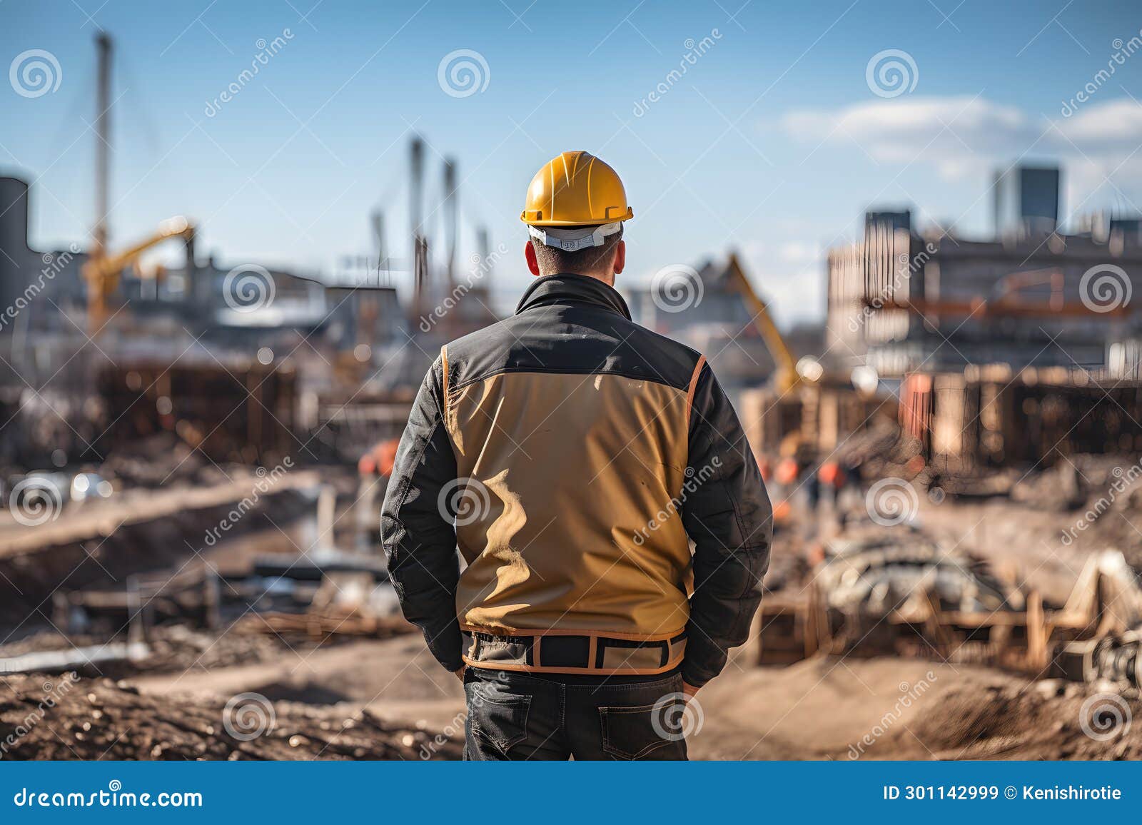 A Civil Engineer Overseeing Road Construction Work On An Expressway ...
