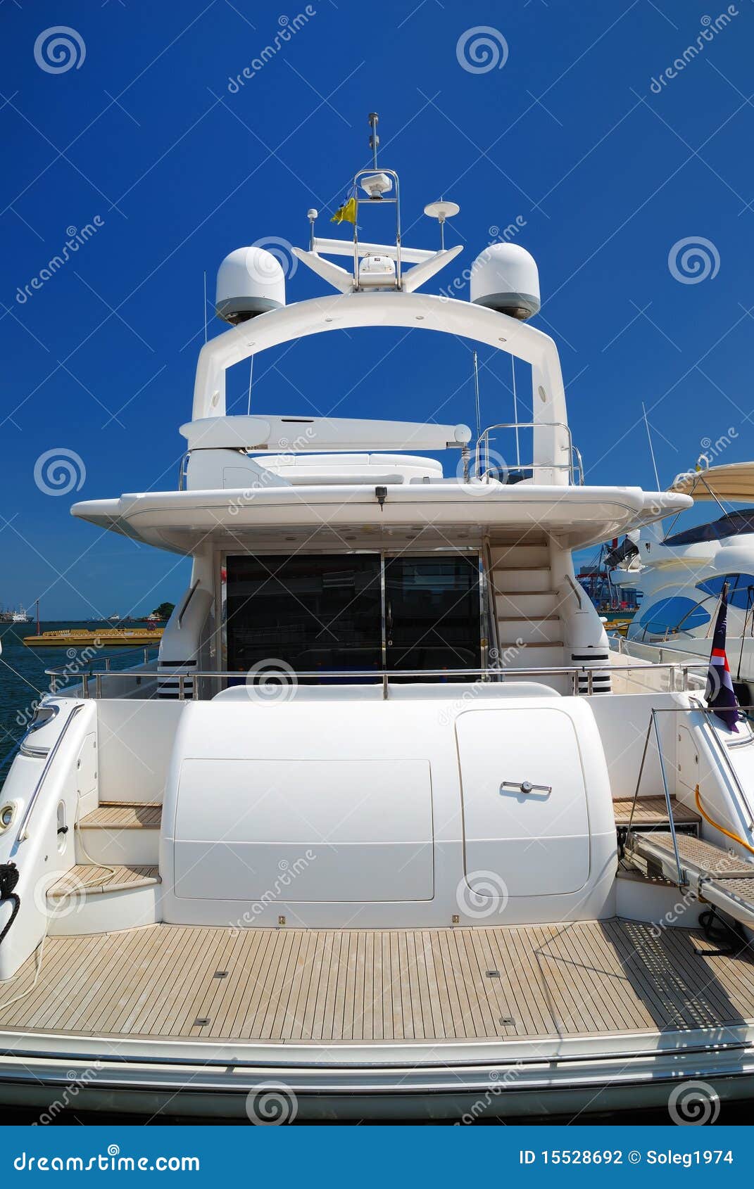 Rear section of a yacht stock photo. Image of attached - 15528692