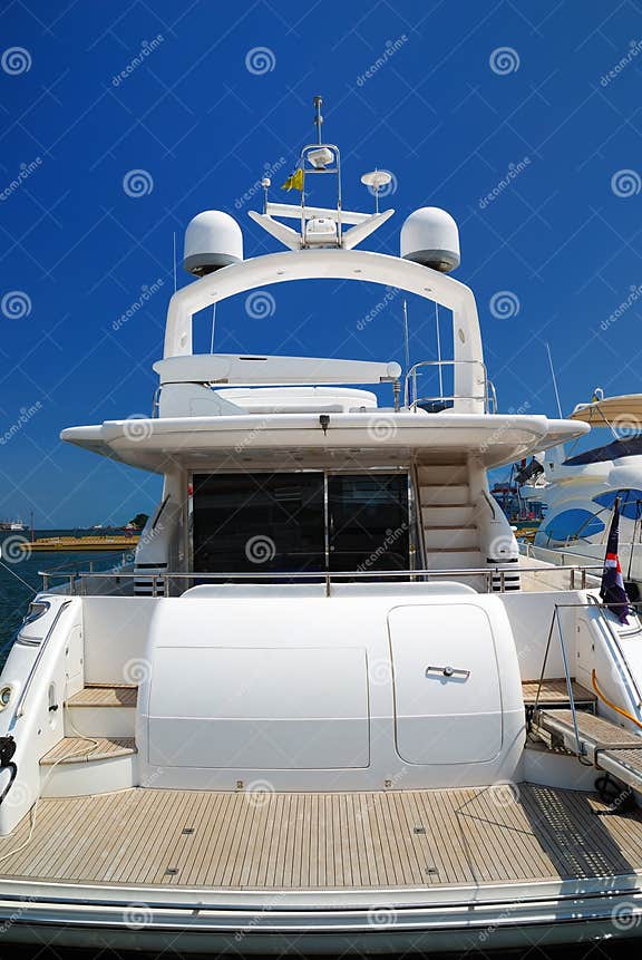 Rear section of a yacht stock photo. Image of attached - 15528692