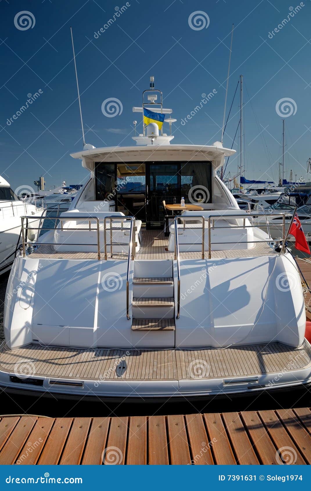 Rear section of a yacht stock image. Image of furled, port - 7391631