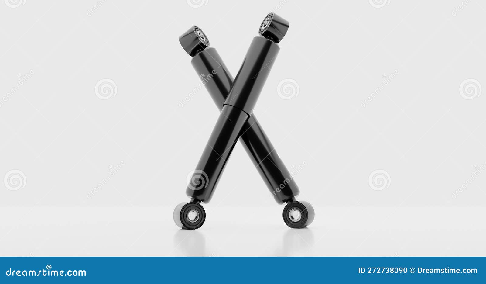 Rear Shock Absorbers in Black Tone, Realistic 3d Rendering Stock ...