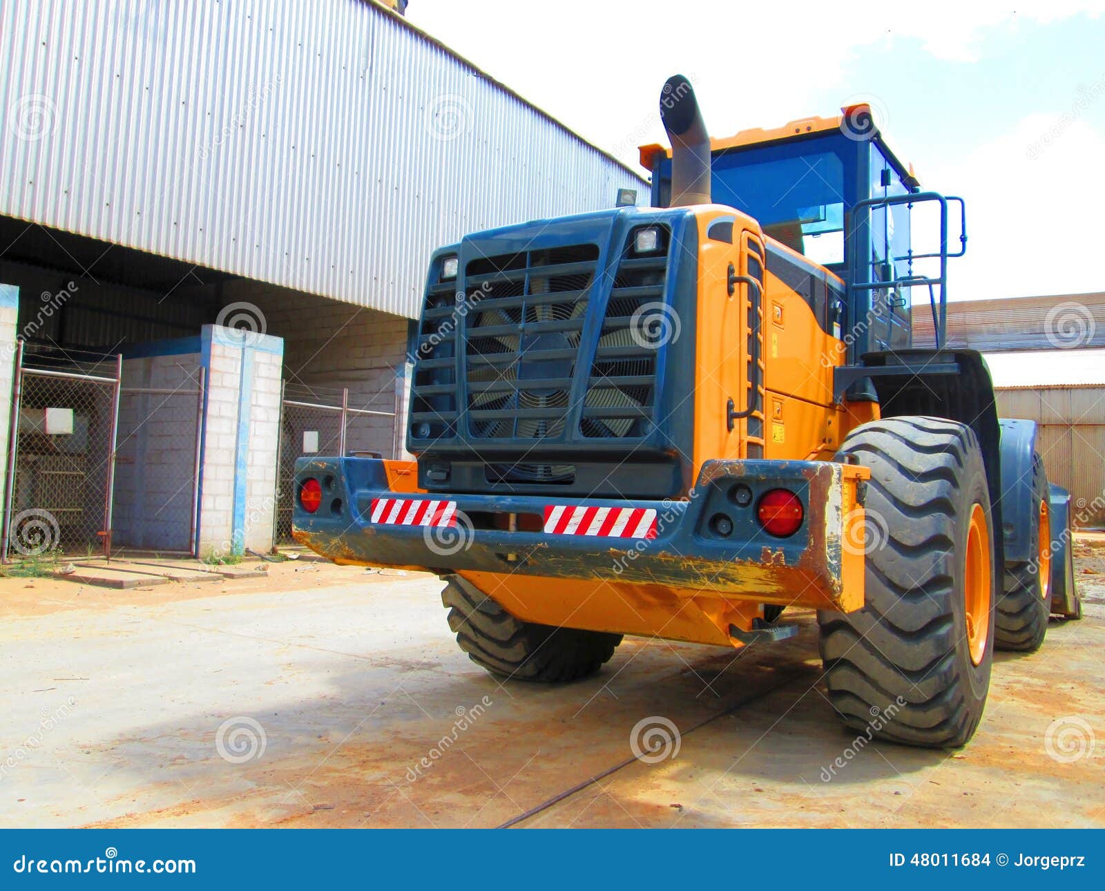 Rear side of bulldozer stock photo. Image of machines - 48011684