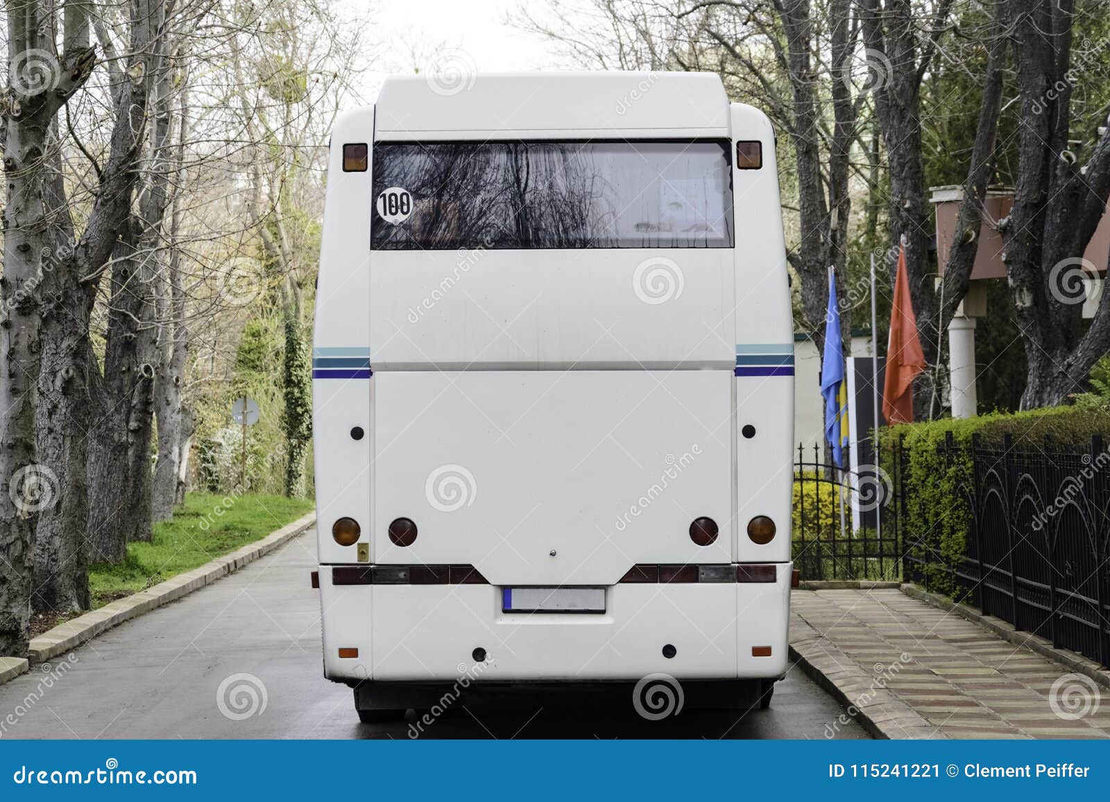 Rear Side of a Bus, Place for Text , or Your Advertising. Stock Image ...