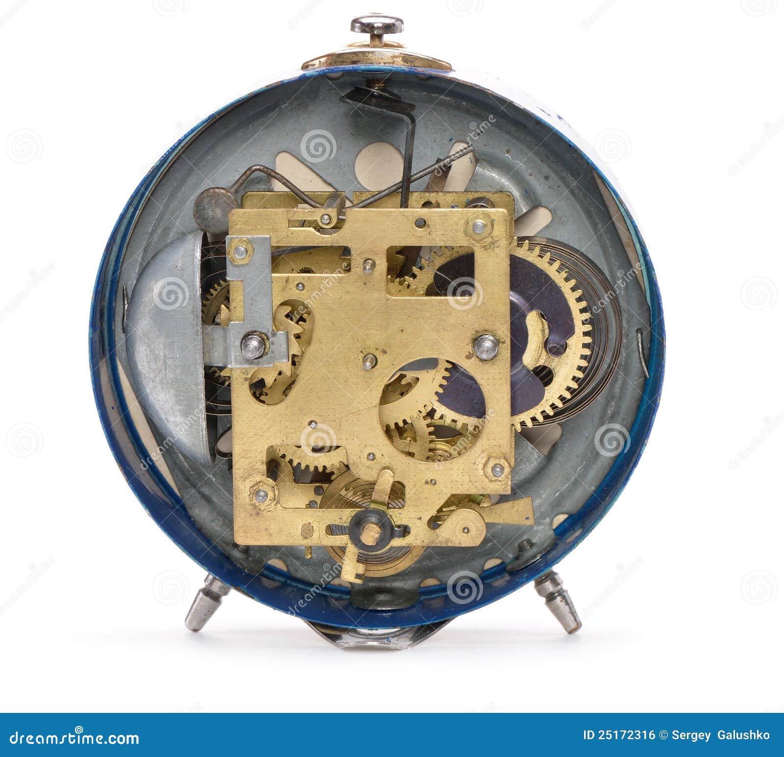 Rear Side of the Old Alarm Clock Stock Photo - Image of gear, metal ...