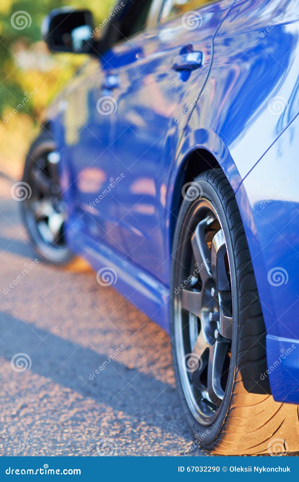 Rear Side View of Blue Sport Car Stock Photo - Image of performance ...