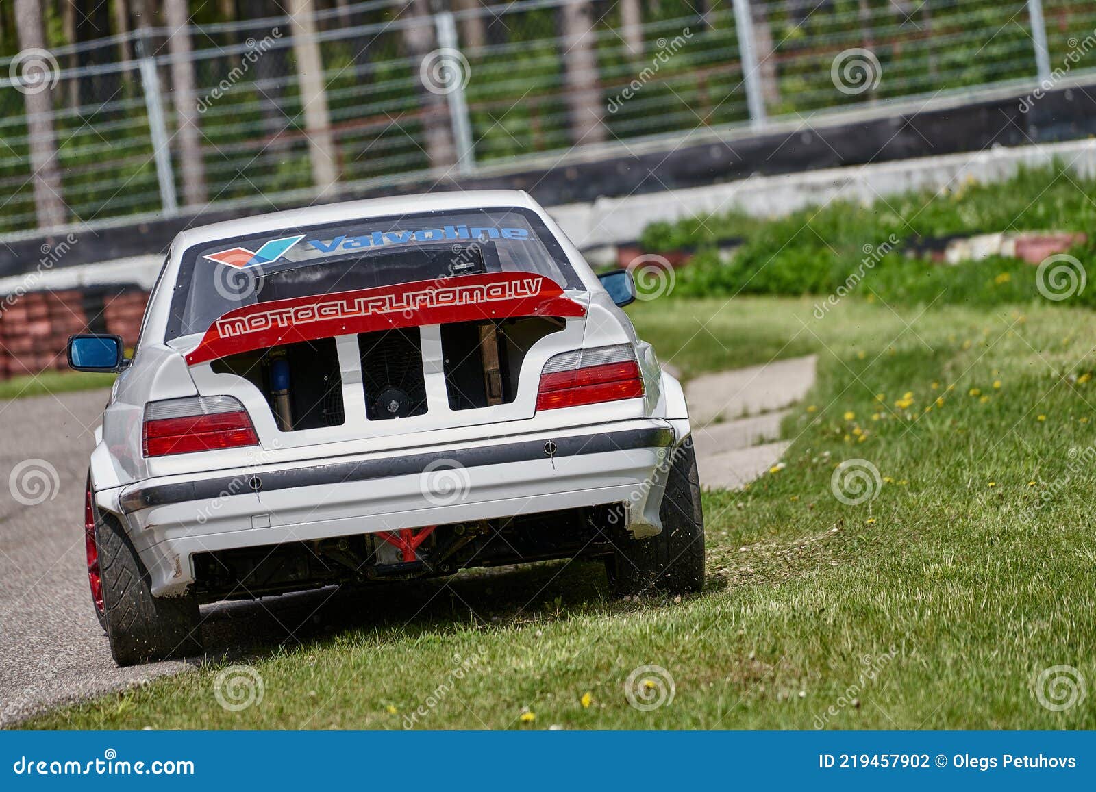 Rear-side View of a Car on Nature Background. Car Parked at Side of ...