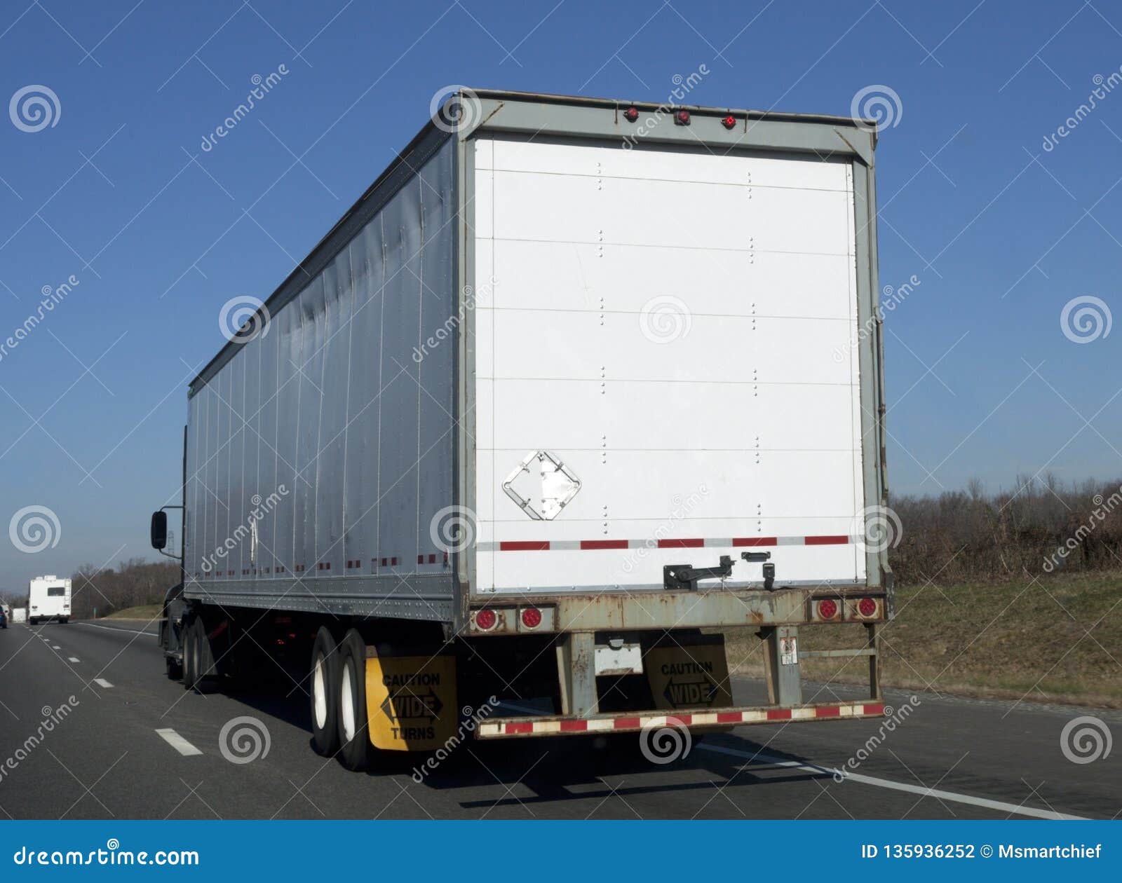 Rear and Side View of Freight Transport Stock Photo - Image of truck ...