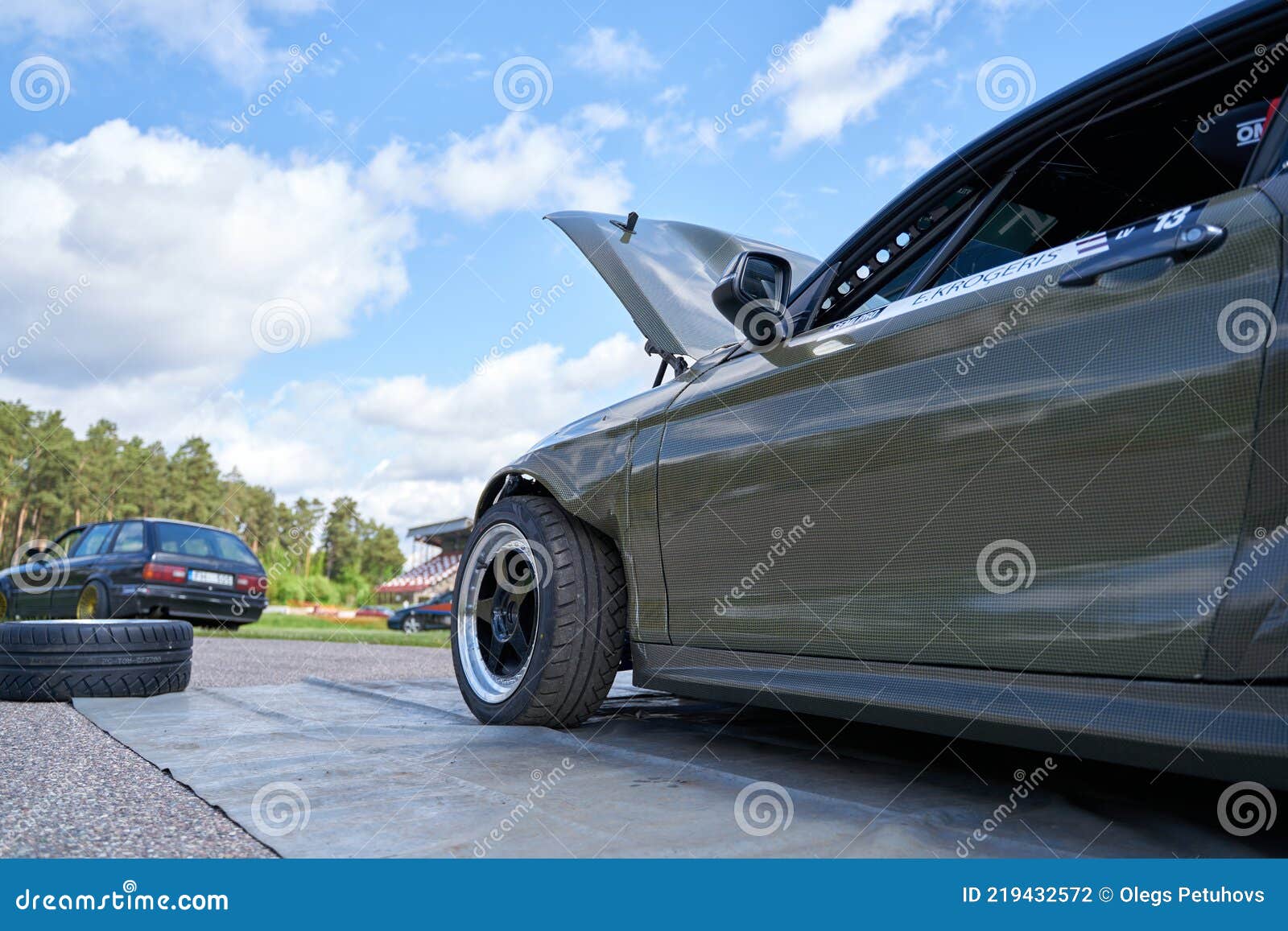 Rear Side View Front Wheel of Black Car Editorial Photography - Image ...