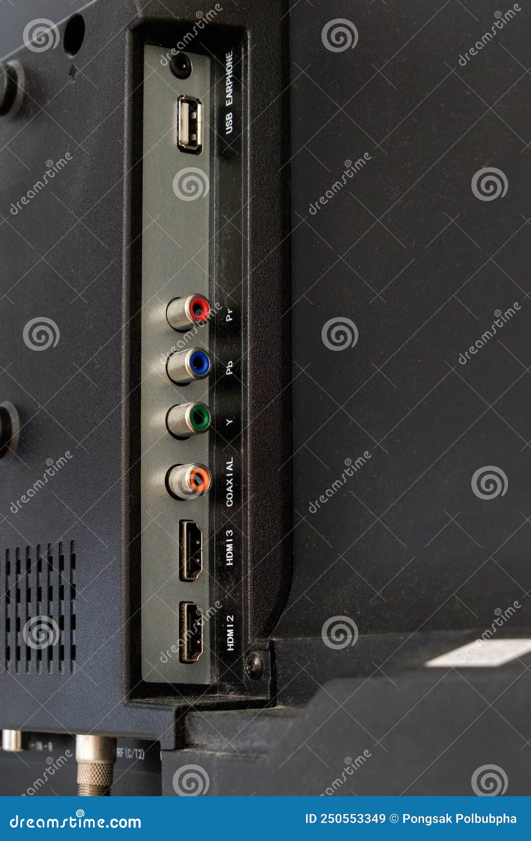 The Rear Side View of the LCD Monitor with the Multi Port Stock Image ...