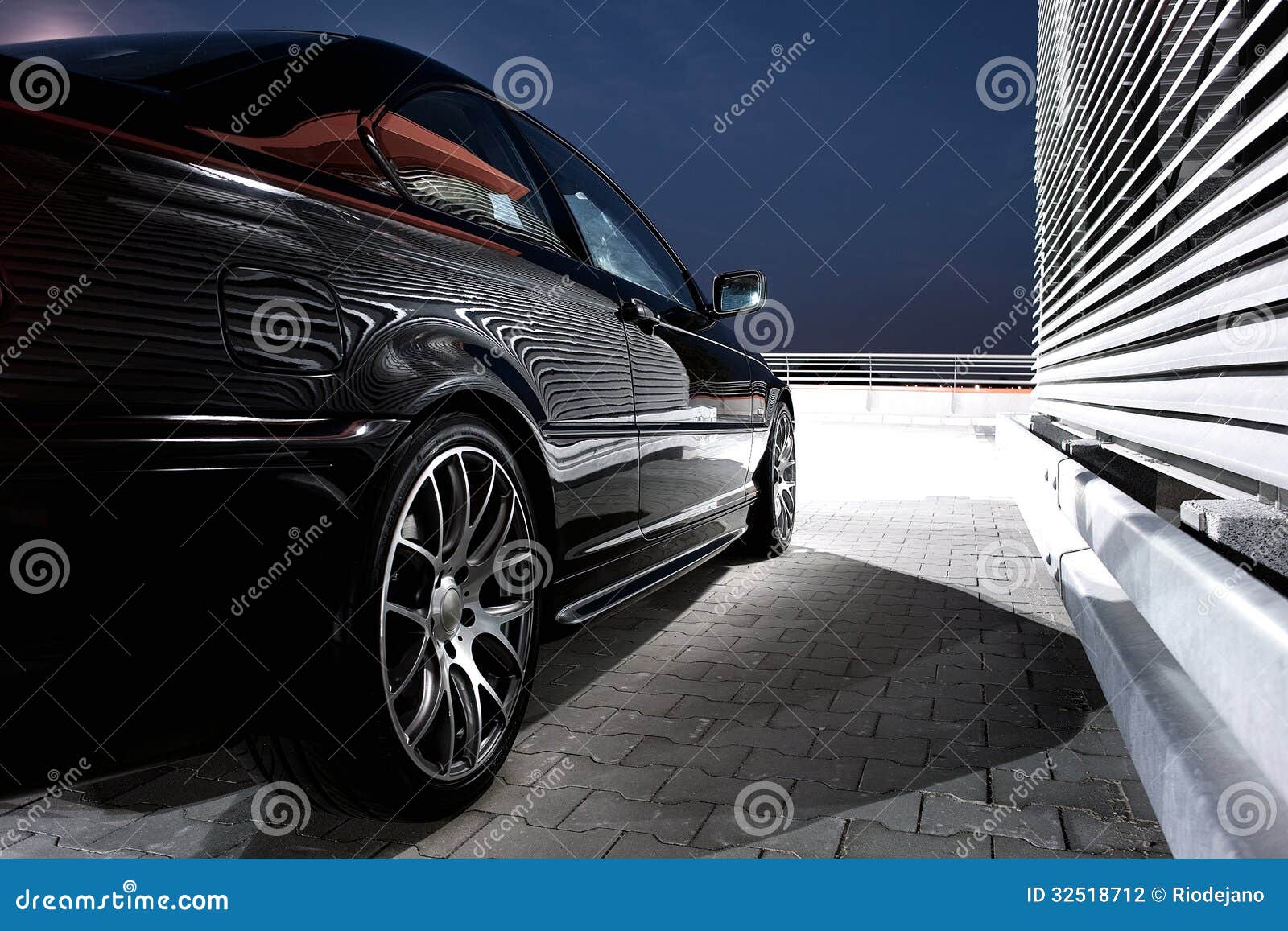 Rear-side View of a Modern Car Stock Photo - Image of performance ...