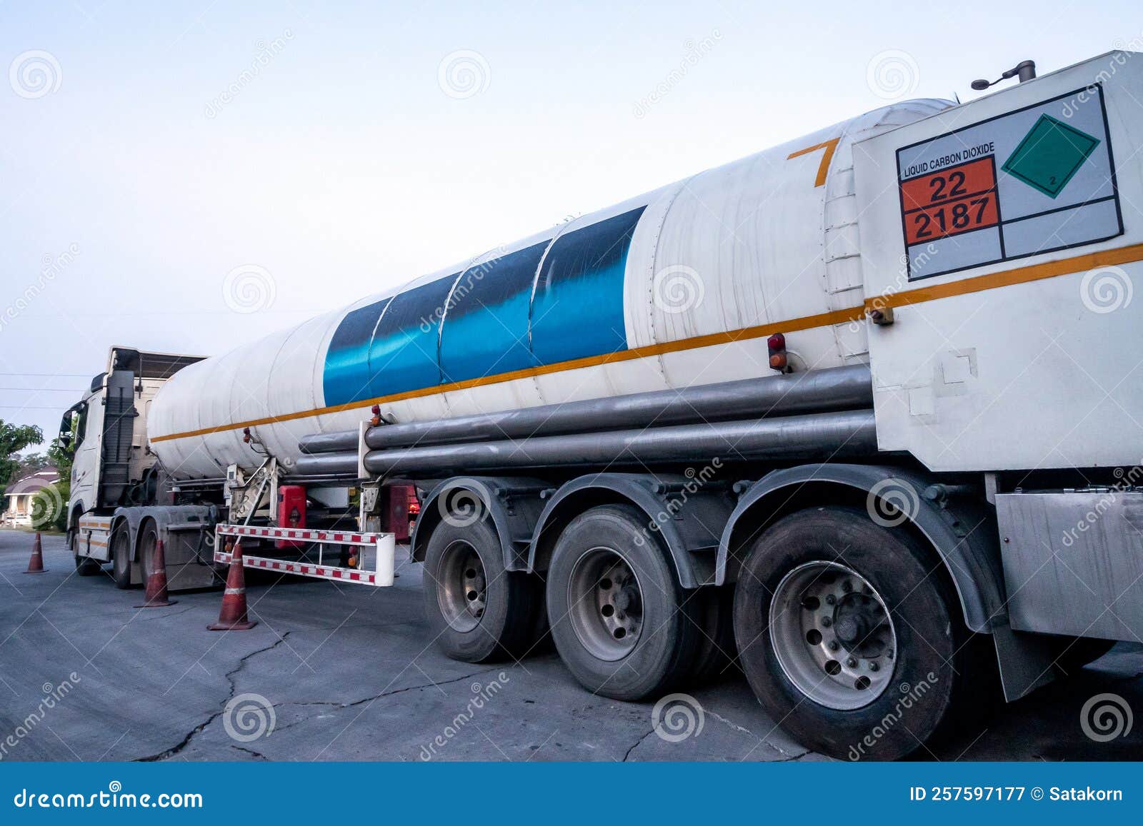 Rear and Side View of Tanker Truck Vehicle Stock Image - Image of ...