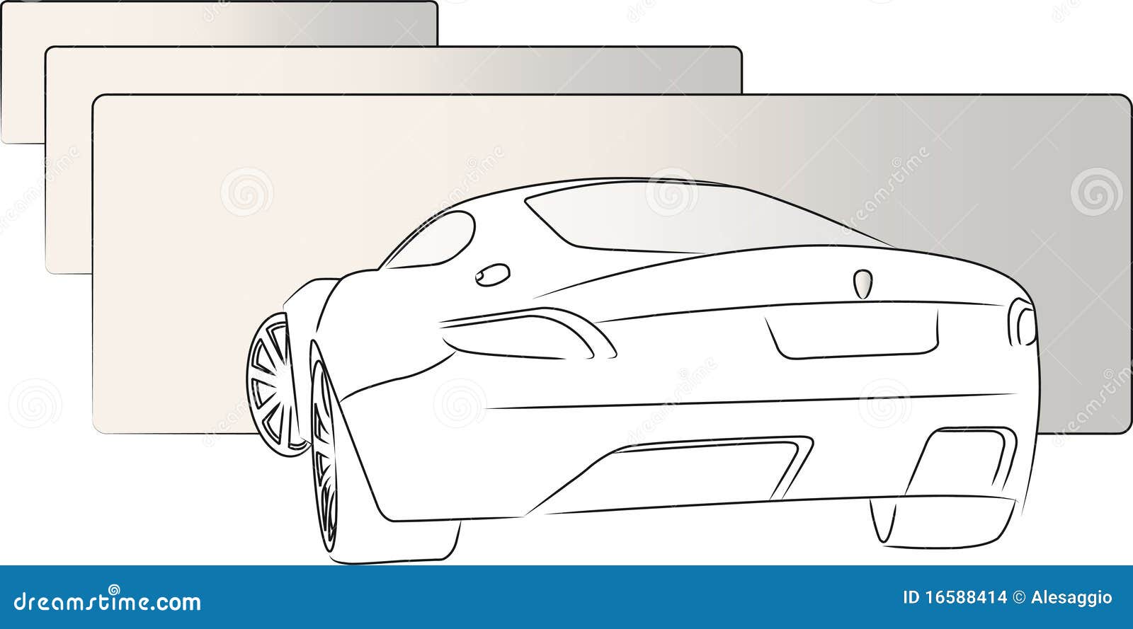 Rear sketch car stock vector. Illustration of graphic - 16588414