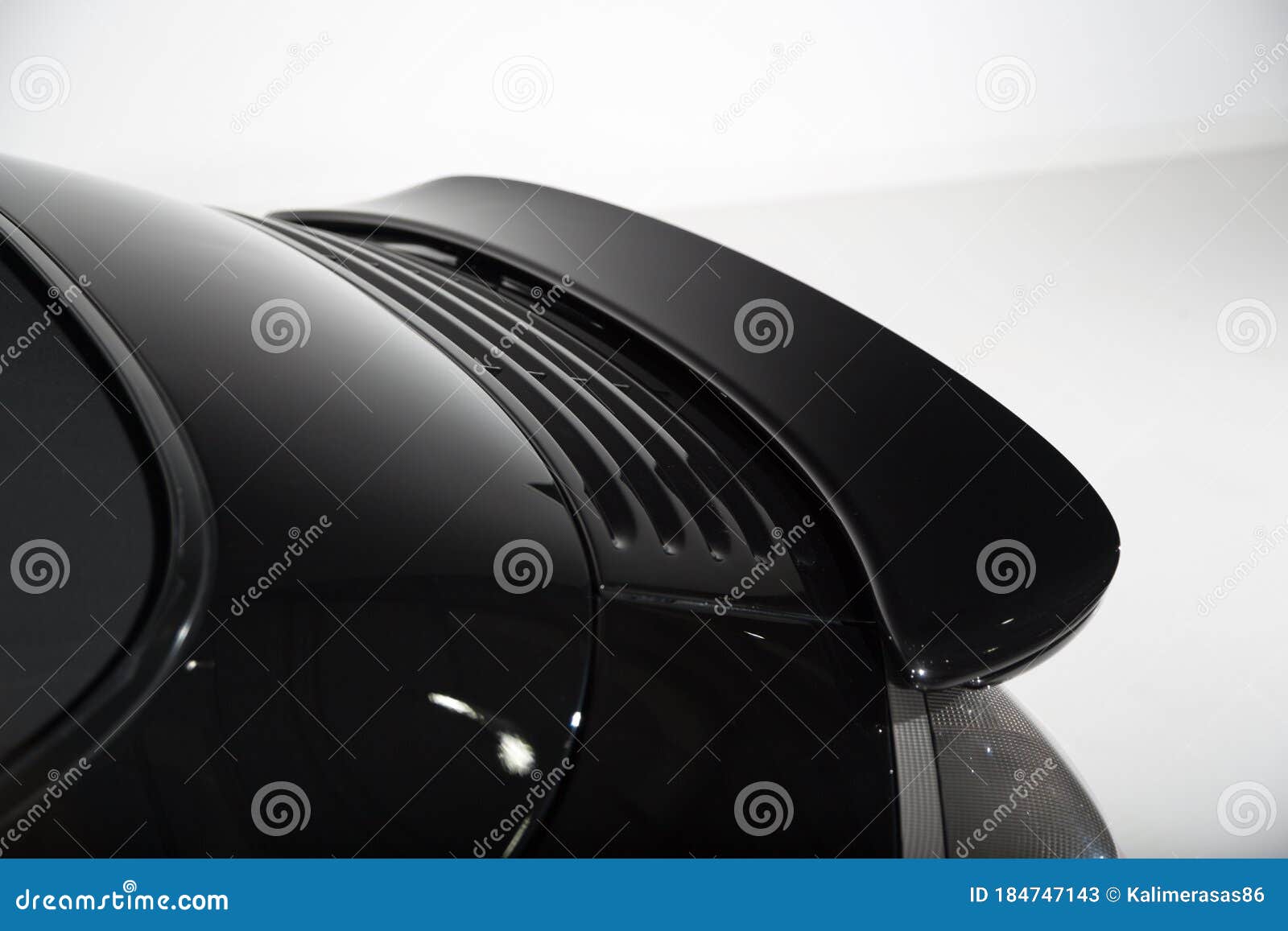 Rear Spoiler on Black Sports Car Editorial Stock Photo - Image of ...