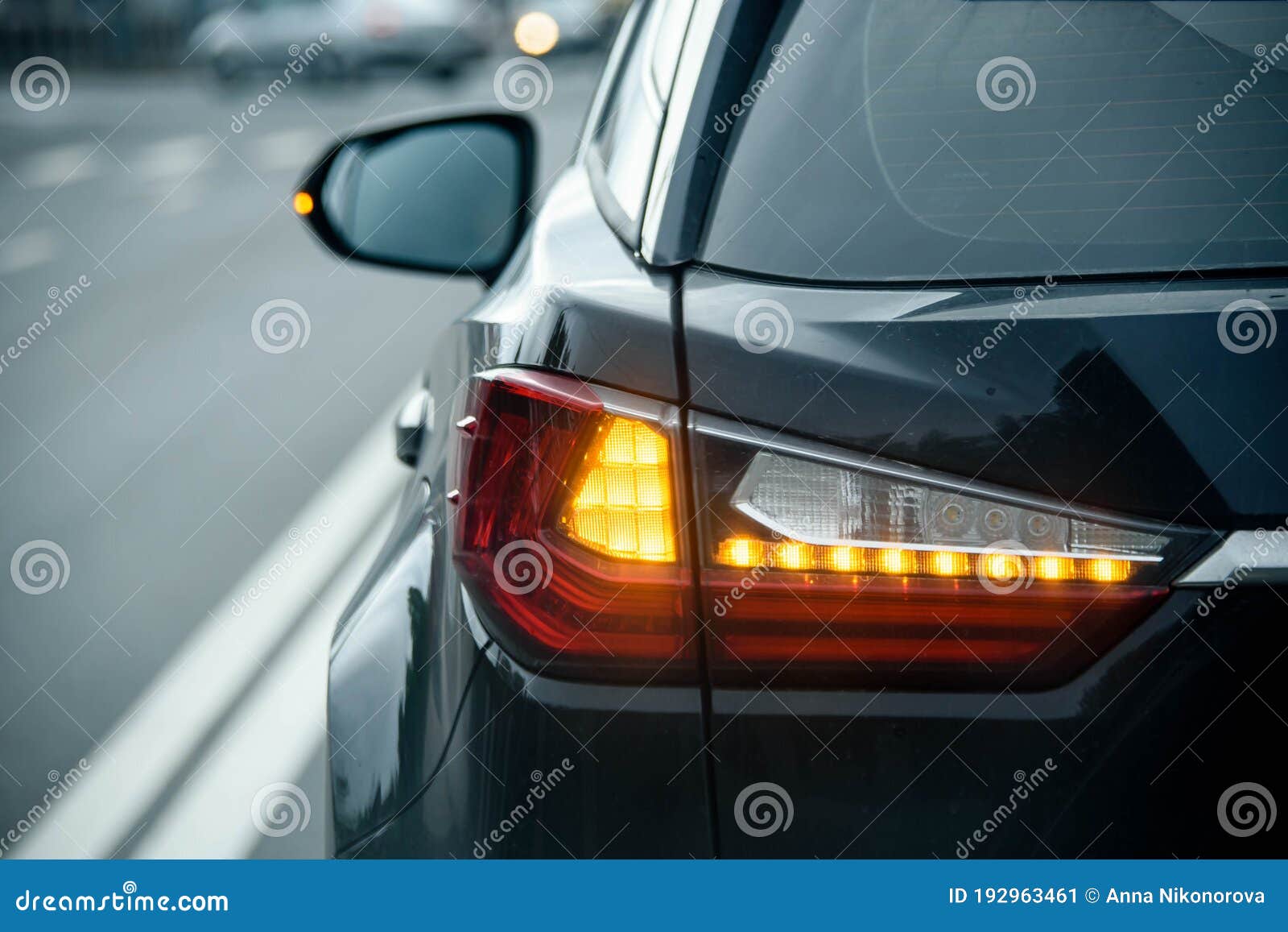 Rear Stop Light of Large Suv Black Car. Stock Image - Image of modern ...