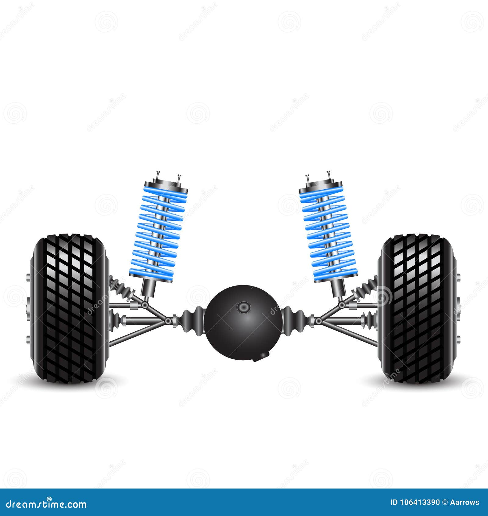 Rear Suspension of the Car Springs and Differential Stock Vector ...