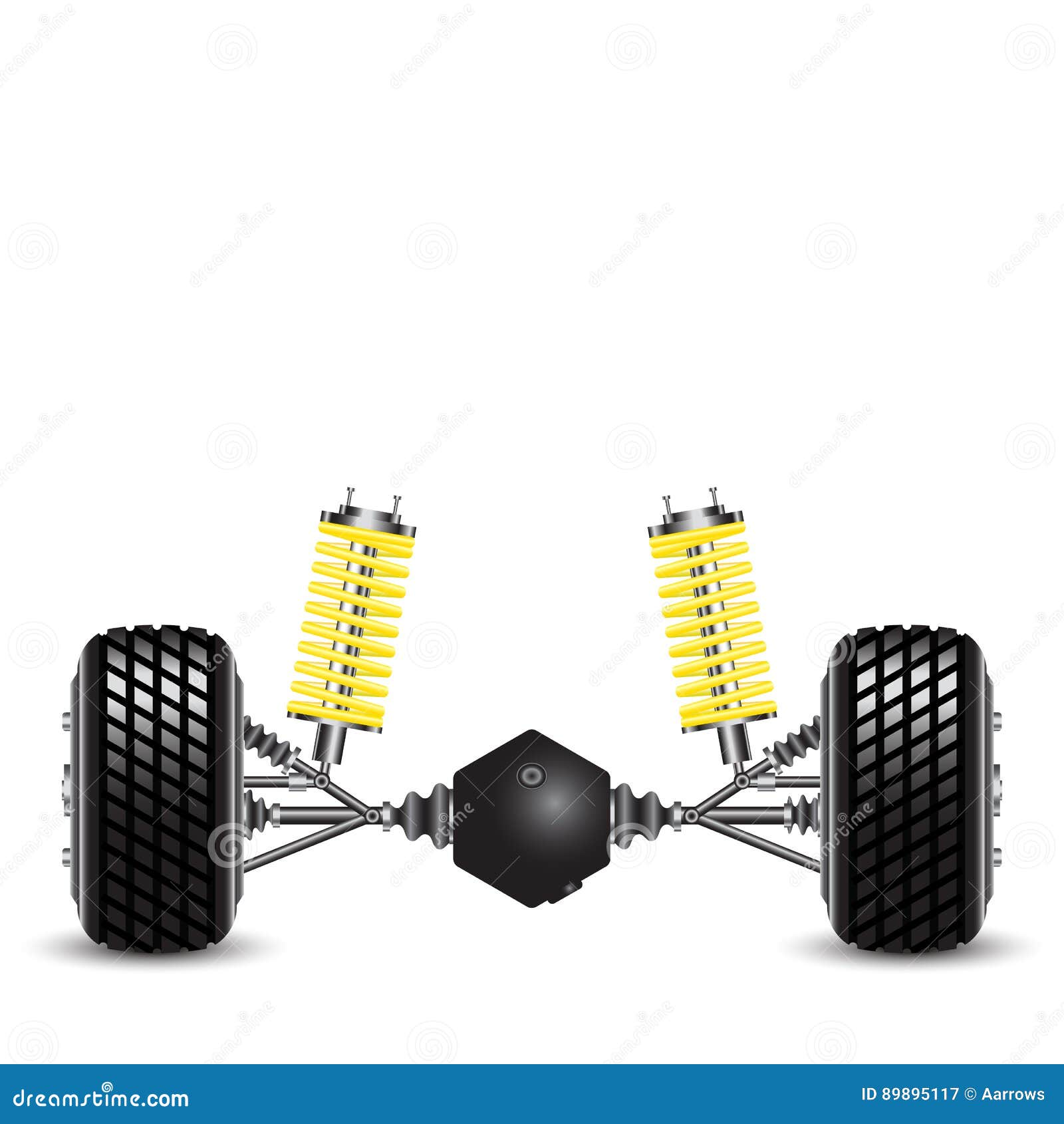 Rear Suspension of the Car Springs and Differential Stock Vector ...
