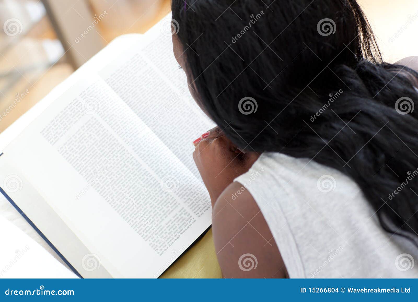 Rear View of an African Woman Reading a Book Stock Photo - Image of ...