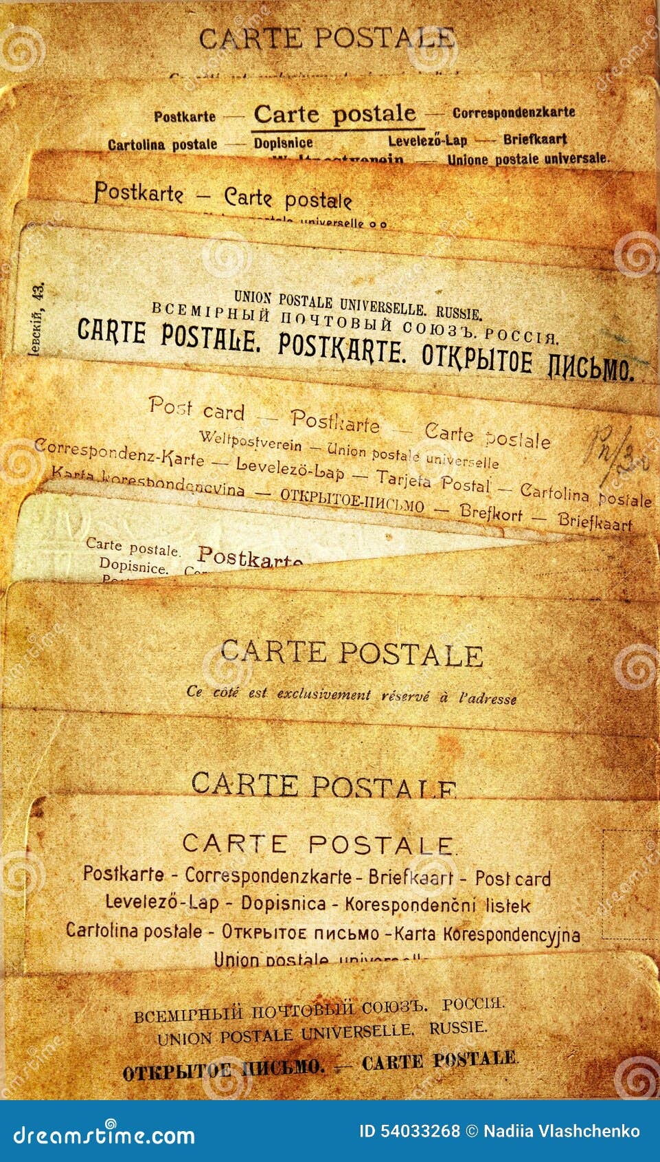 Rear View of Ancient Post Cards Editorial Stock Photo - Image of ...