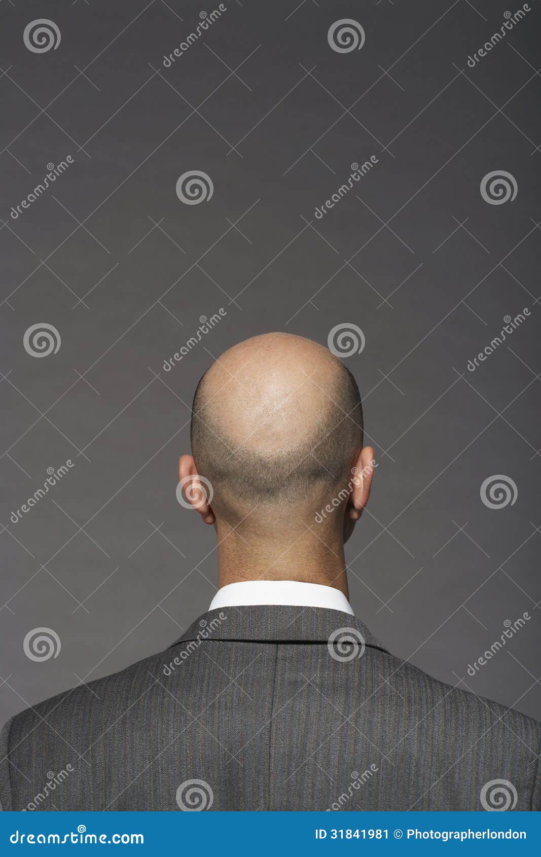 Rear View of Bald Businessman Stock Image - Image of businessman, view ...