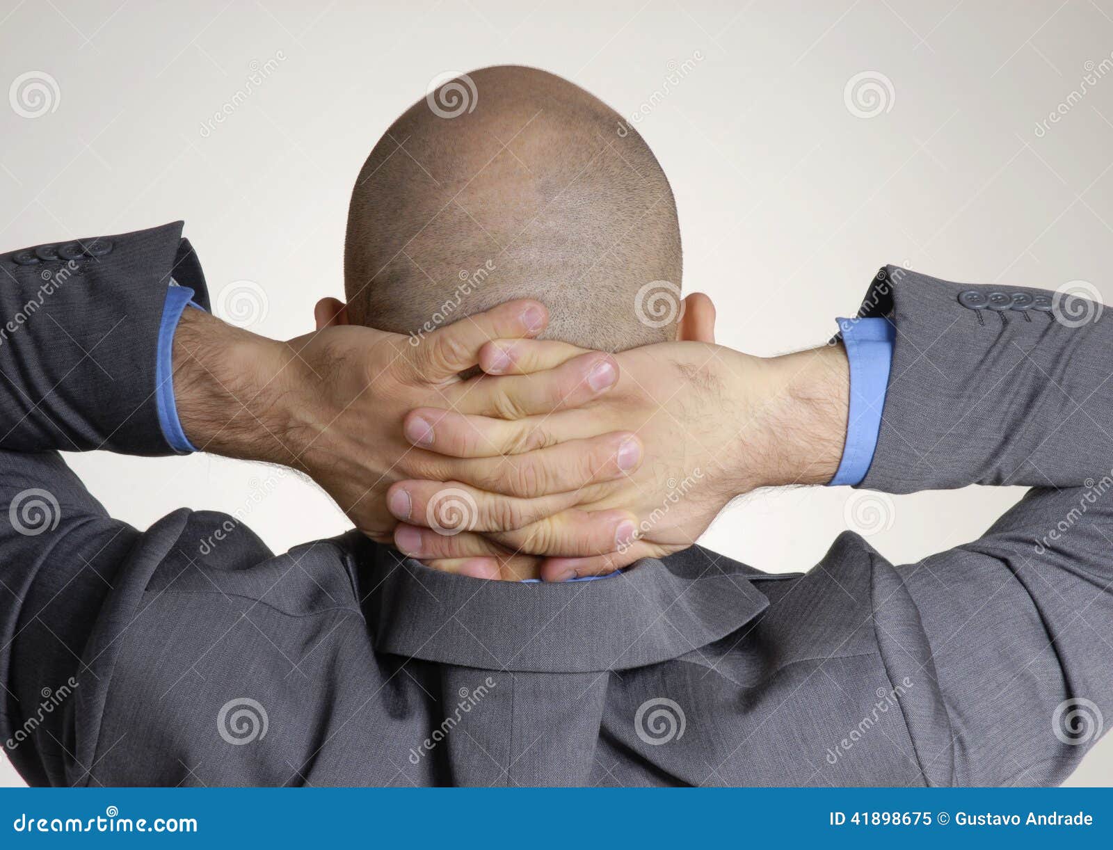 Rear view from a bald head stock image. Image of pain - 41898675