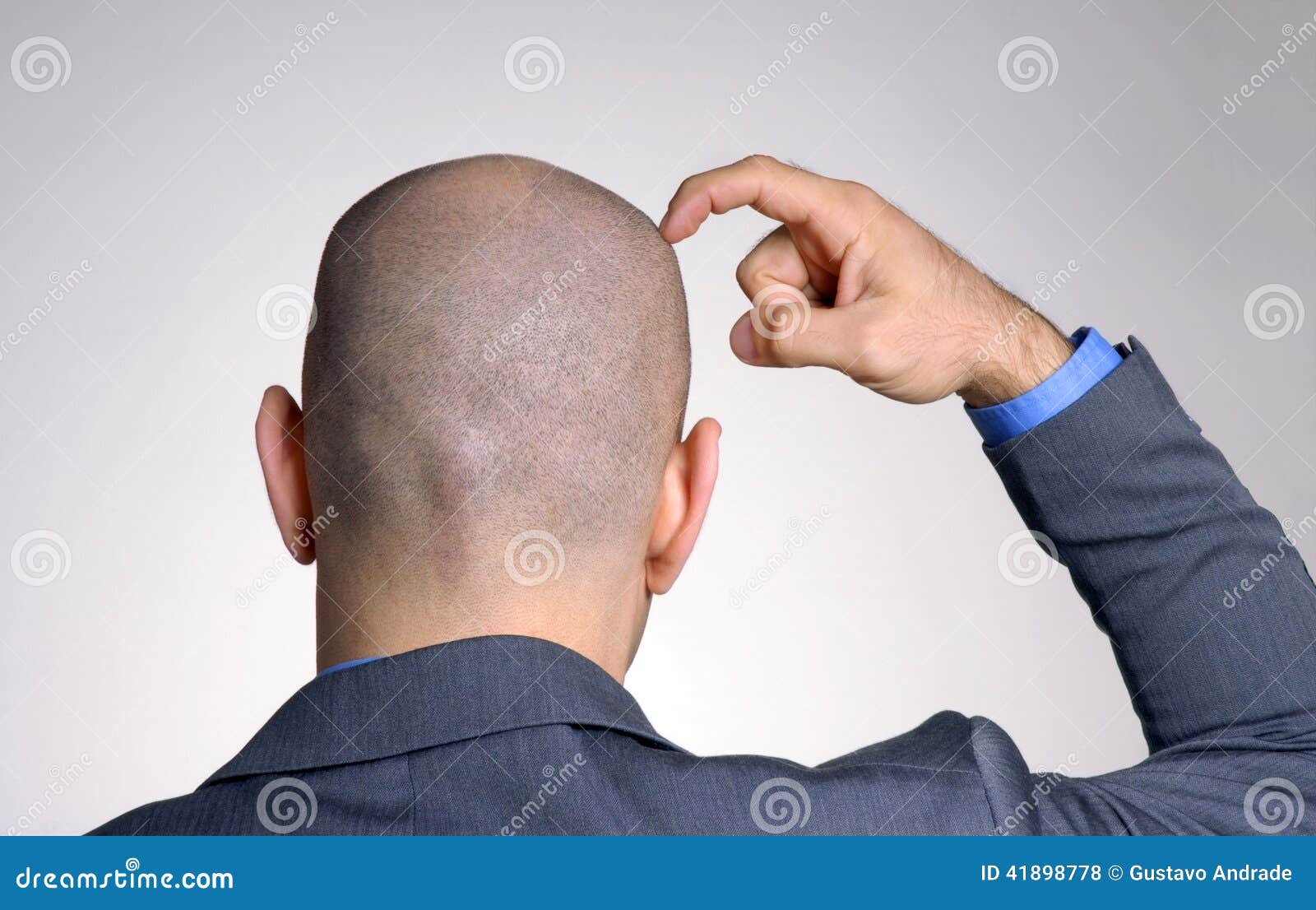 Rear view from a bald head stock photo. Image of professional - 41898778
