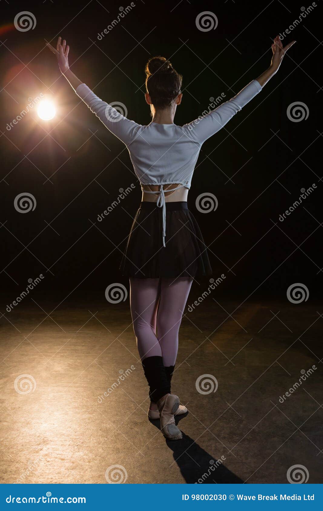 Ballerina Practicing Ballet Dance on the Stage Stock Photo - Image of ...