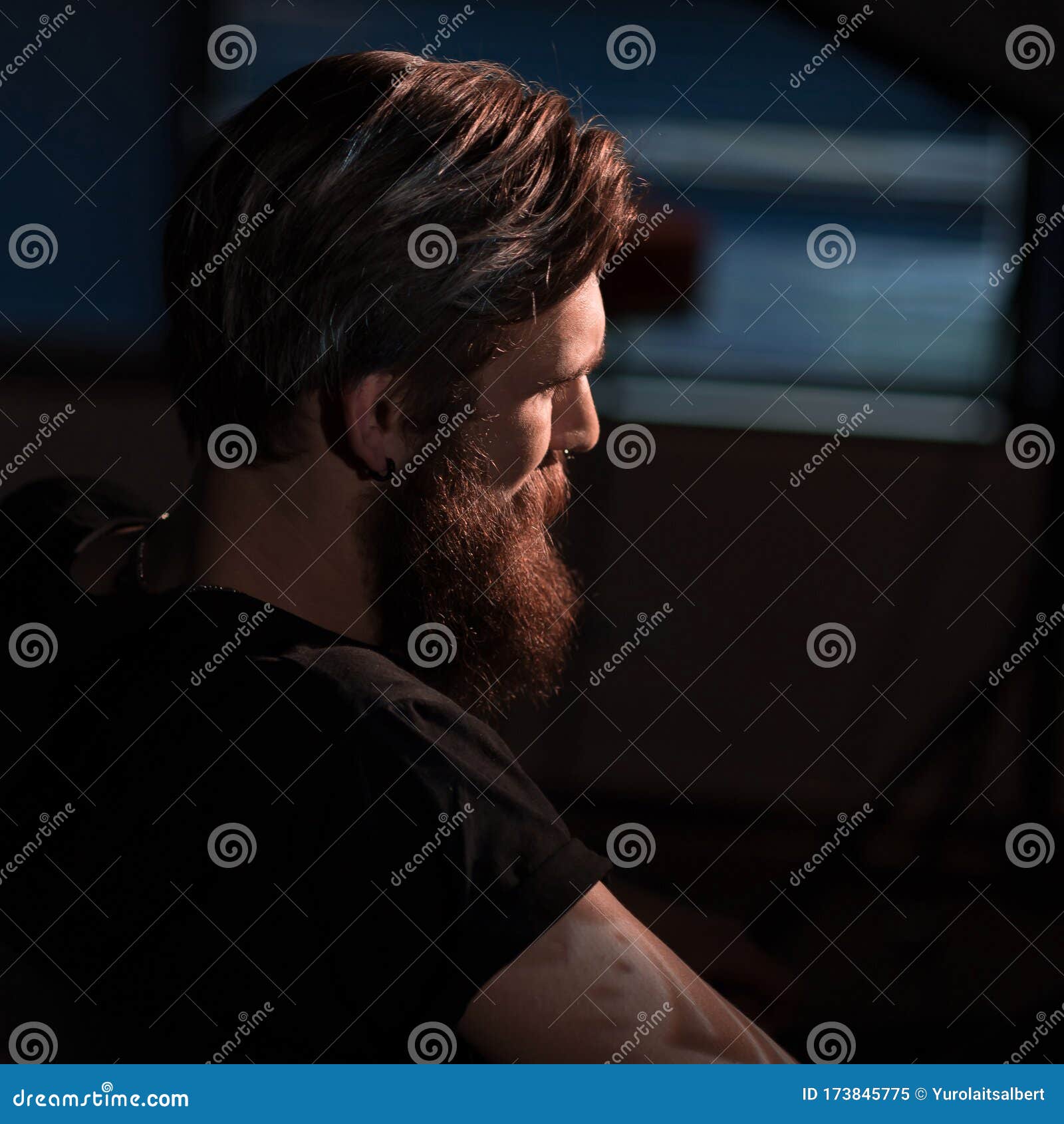 Bearded Serious Man Sitting in a Chair Stock Image - Image of business ...