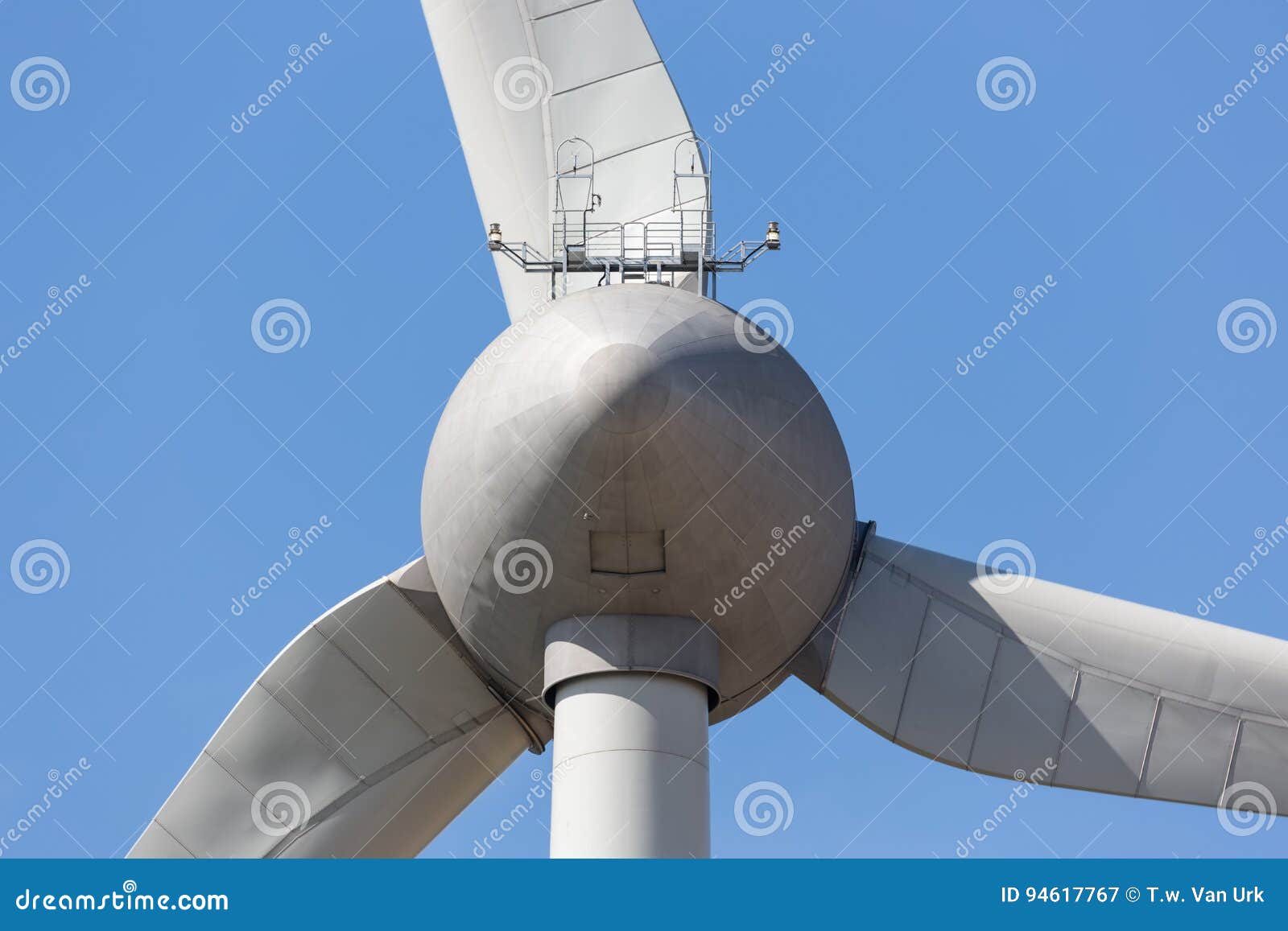 Rear View of Big Wind Turbine in the Netherlands Stock Image - Image of ...