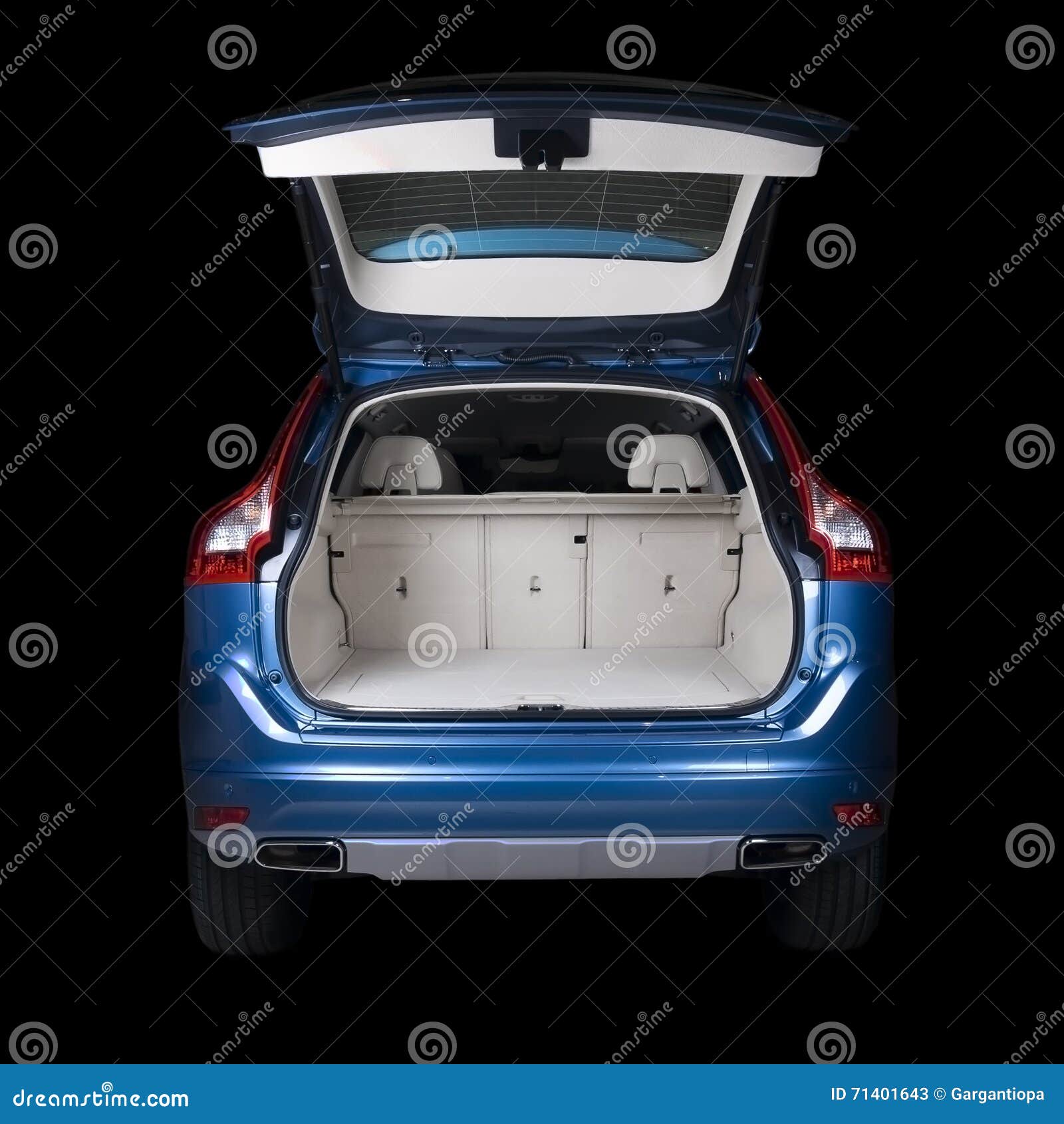 Rear view of a blue car stock image. Image of luxury - 71401643