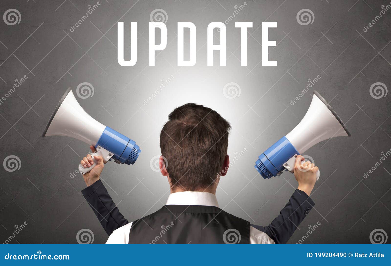 Rear View of a Businessman with Inscription Stock Photo - Image of ...