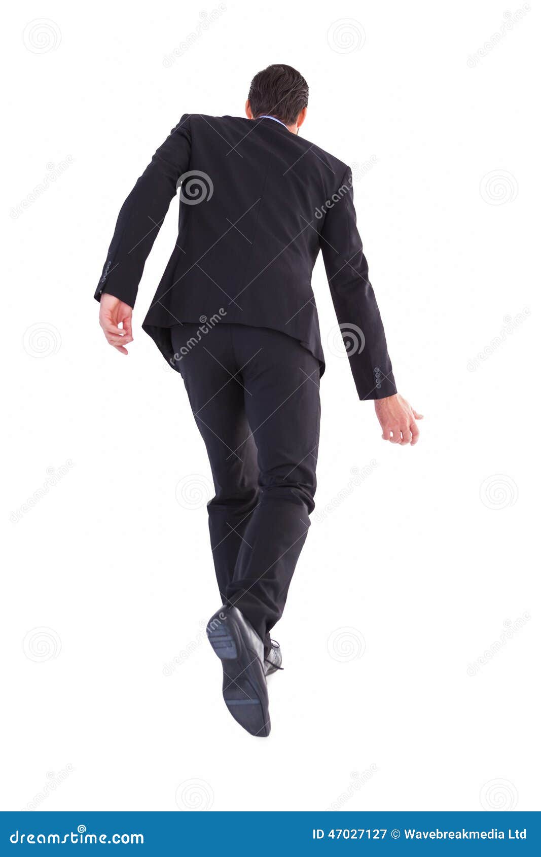 Rear View of Businessman Walking Stock Image - Image of shot, isolated ...