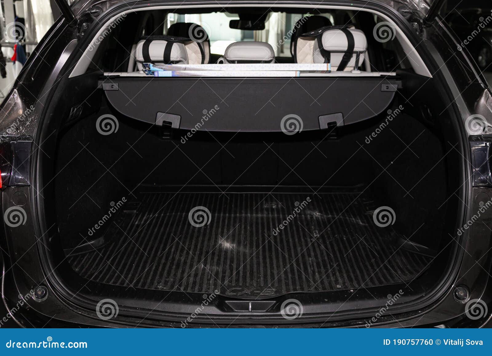 Rear View of a Car with an Open Trunk. Stock Photo - Image of ...