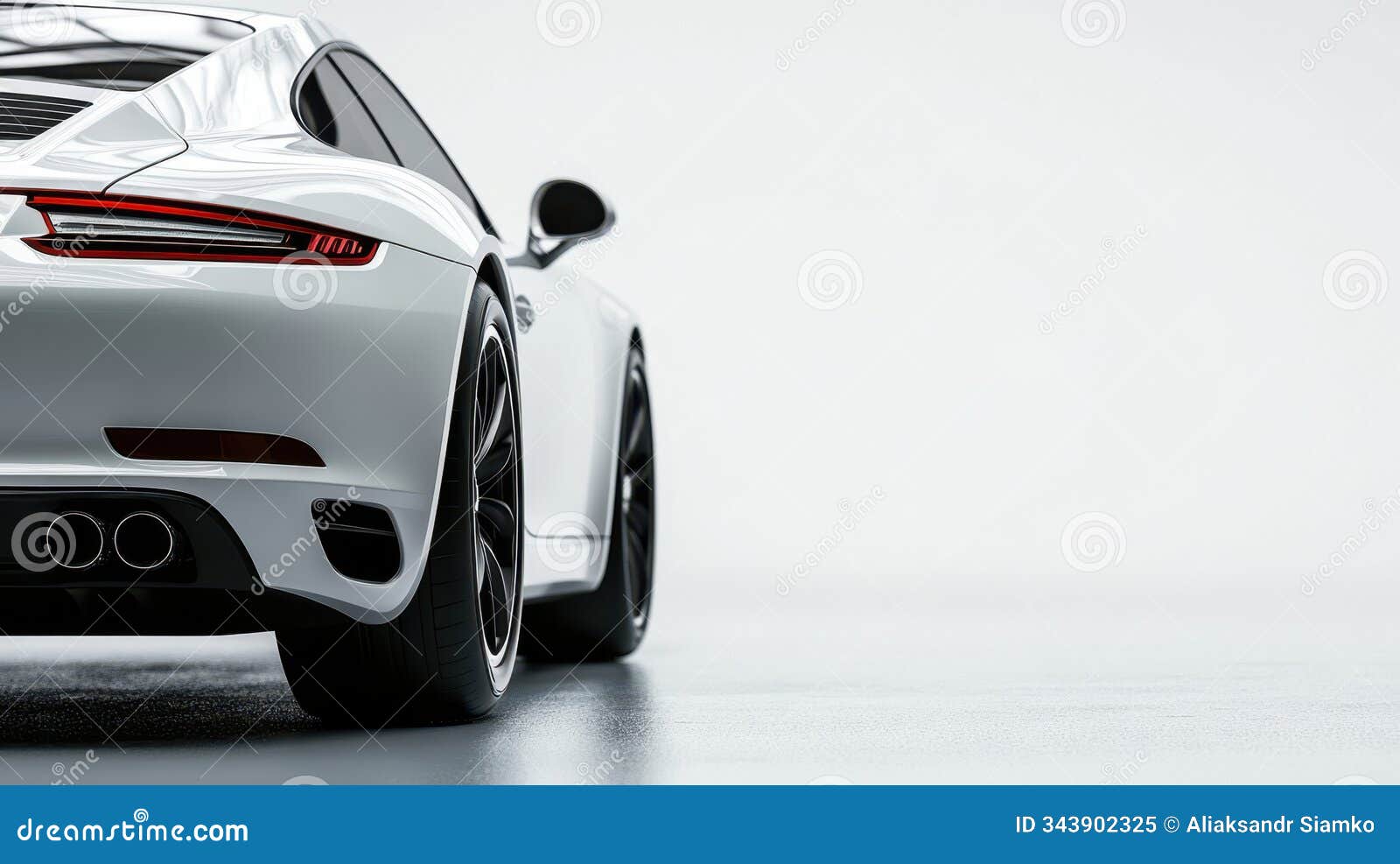 Rear View of Car on White Backdrop with Space Stock Illustration ...