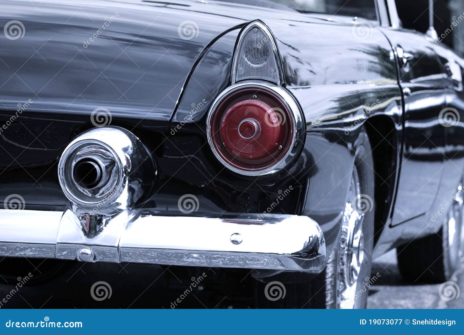 Rear view of classic car stock image. Image of metallic - 19073077
