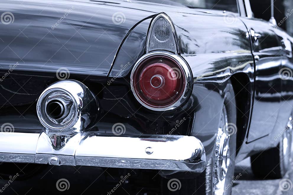 Rear view of classic car stock image. Image of metallic - 19073077