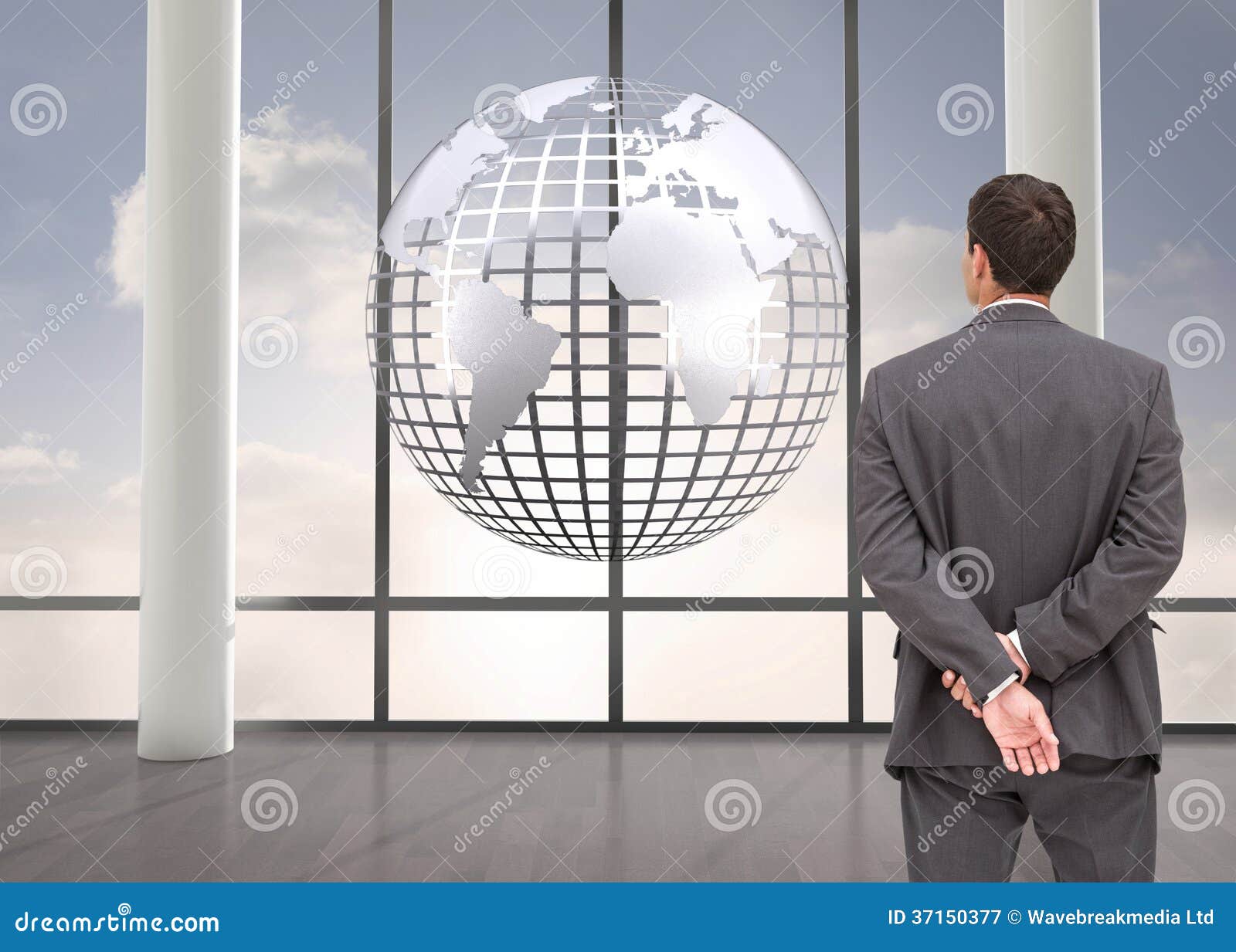 Rear View of Classy Businessman Posing Stock Image - Image of caucasian ...