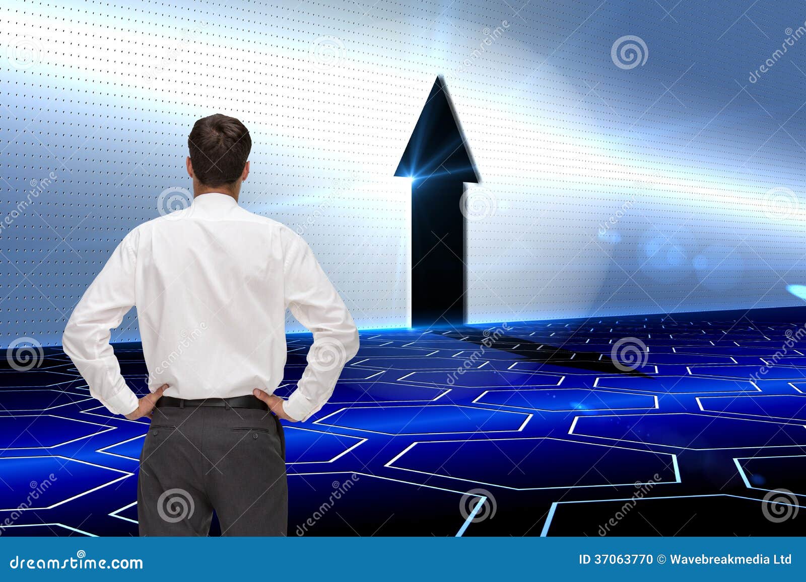 Rear View of Classy Young Businessman Posing Stock Photo - Image of ...