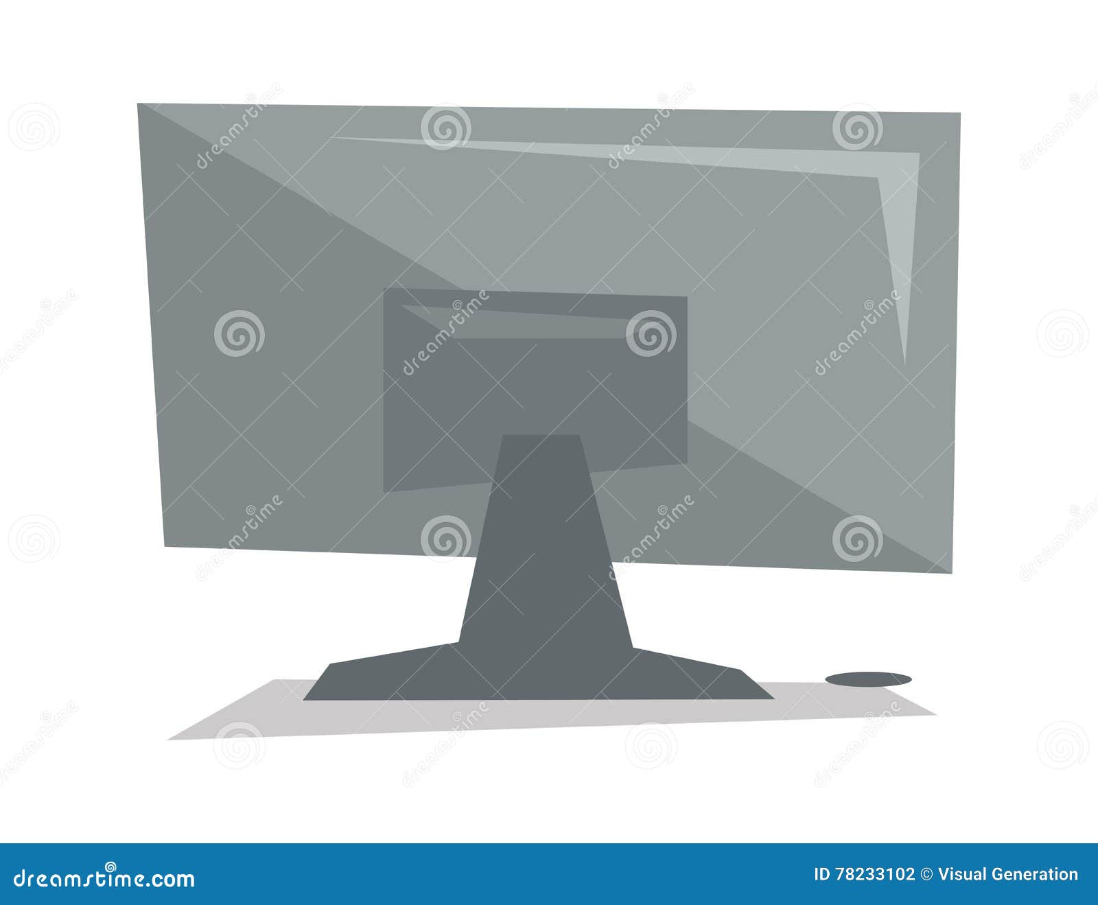 Rear View of Computer Display Vector Illustration. Stock Vector ...