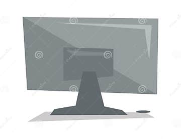 Rear View of Computer Display Vector Illustration. Stock Vector ...