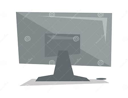 Rear View of Computer Display Vector Illustration. Stock Vector ...