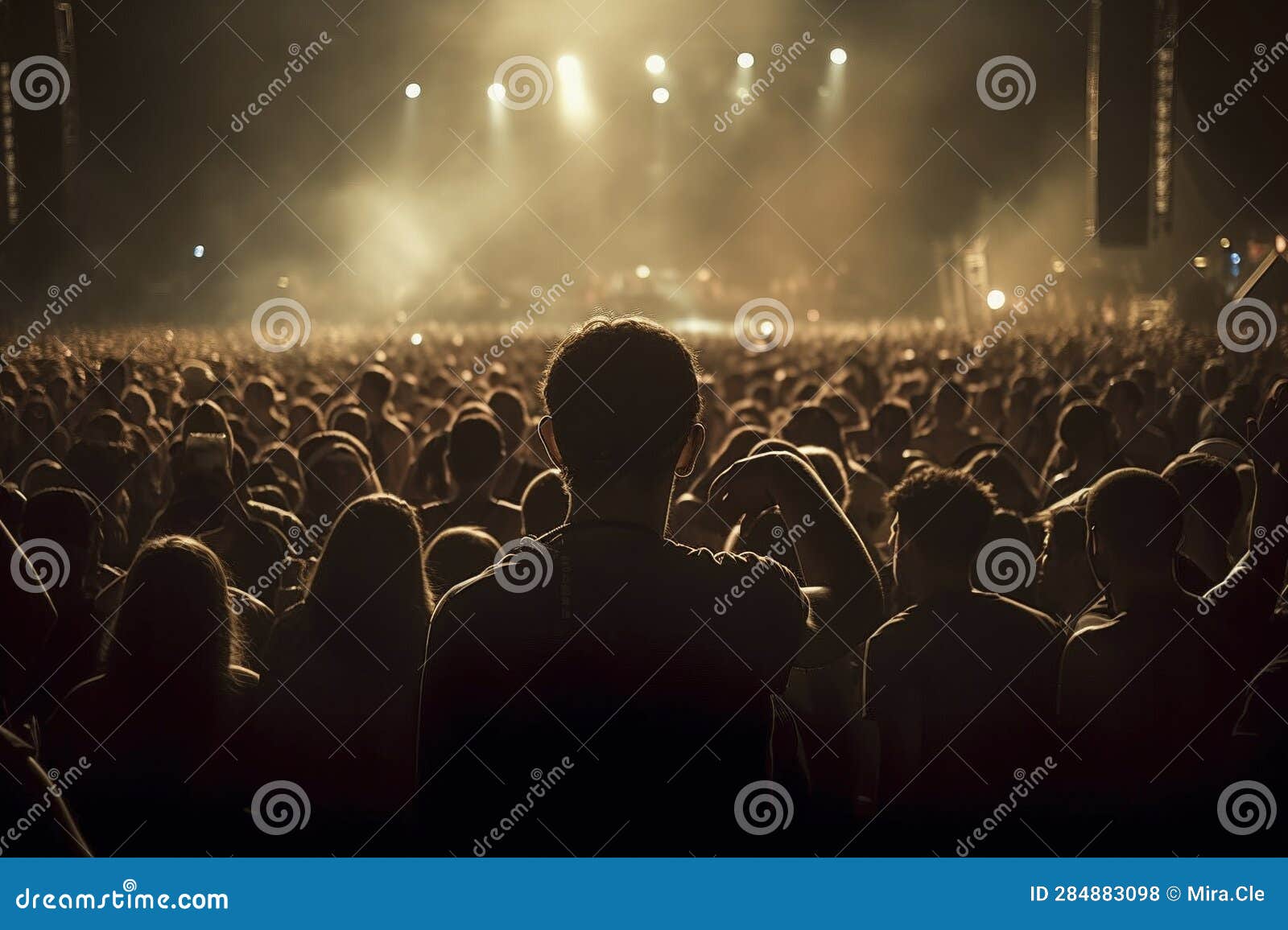 Rear View at Concert Crowd, Created with Generative AI Stock ...