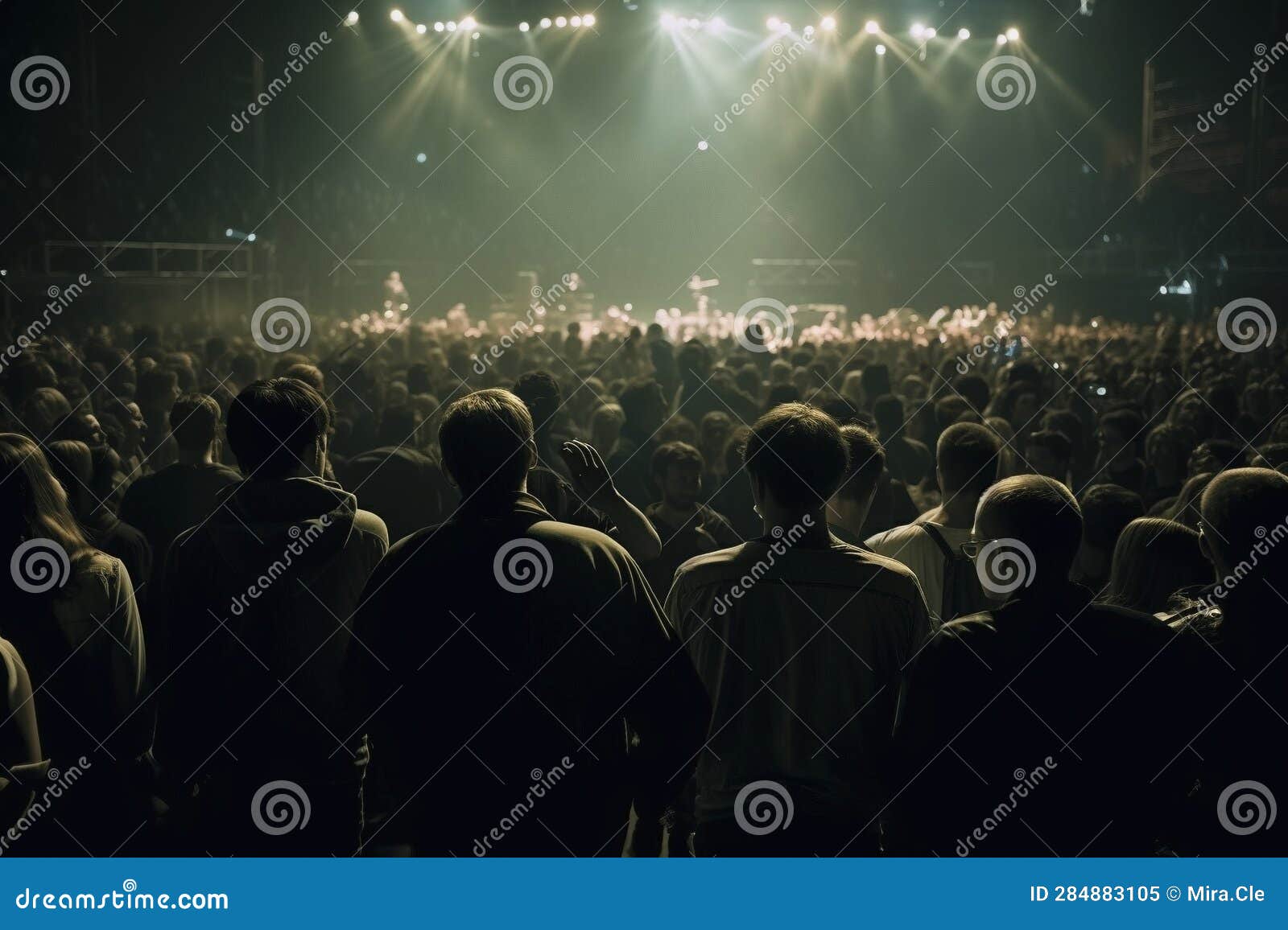 Rear View at Concert Crowd, Created with Generative AI Stock ...