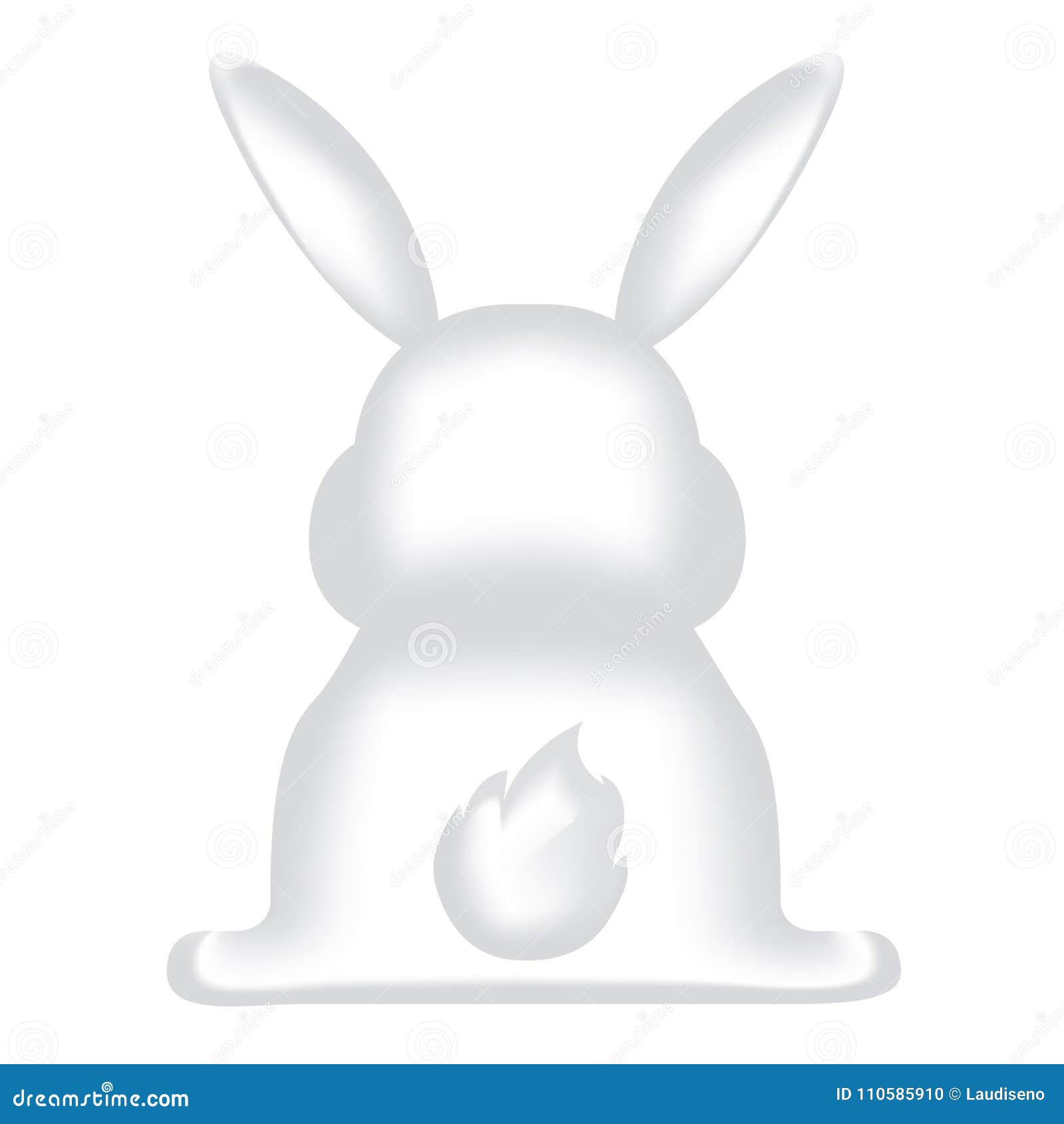Rear view of a cute rabbit stock vector. Illustration of easter - 110585910
