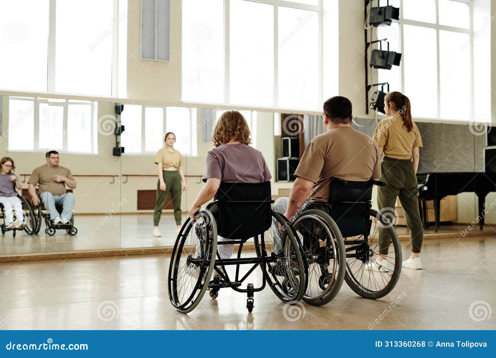 People Practicing Wheelchair Dance at Class in Studio Stock Photo ...