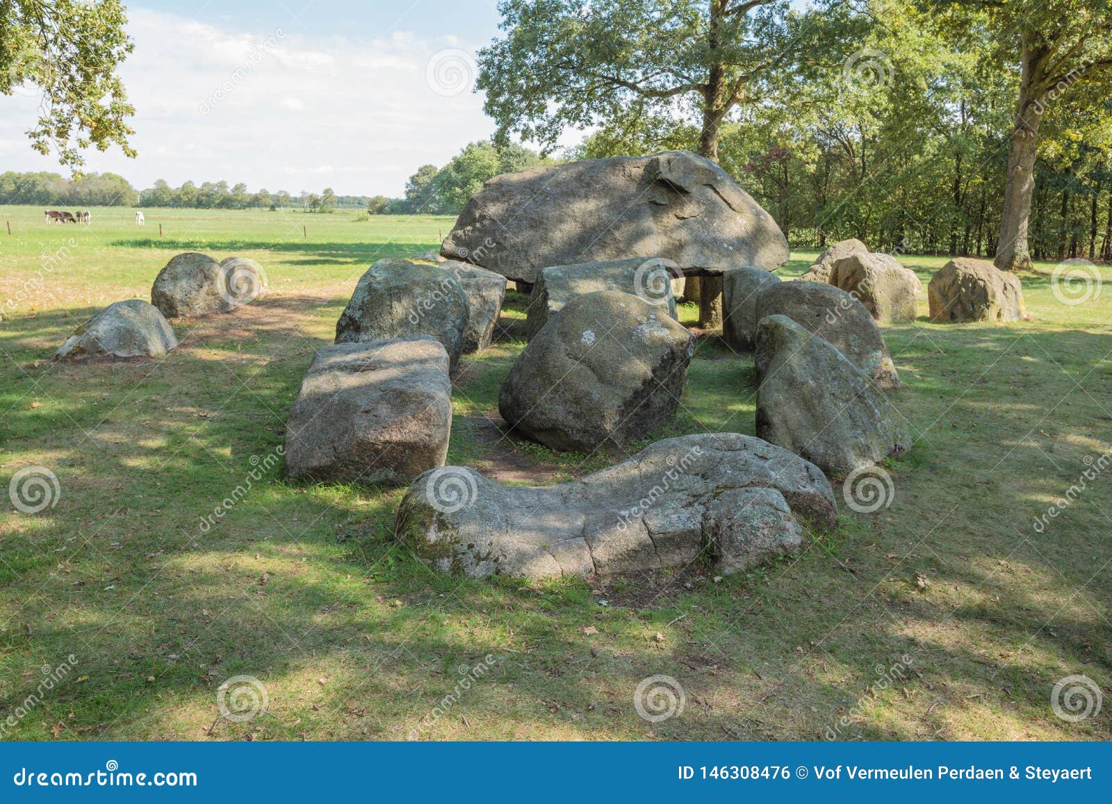 Rear view of Dolmen D14 stock photo. Image of drenthe - 146308476