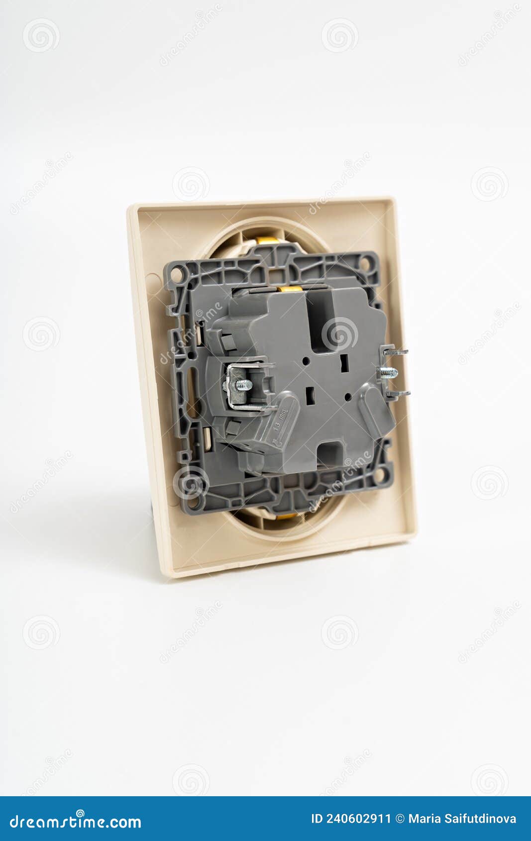 Rear View. Double Socket Insulated on a White Background Stock Image ...