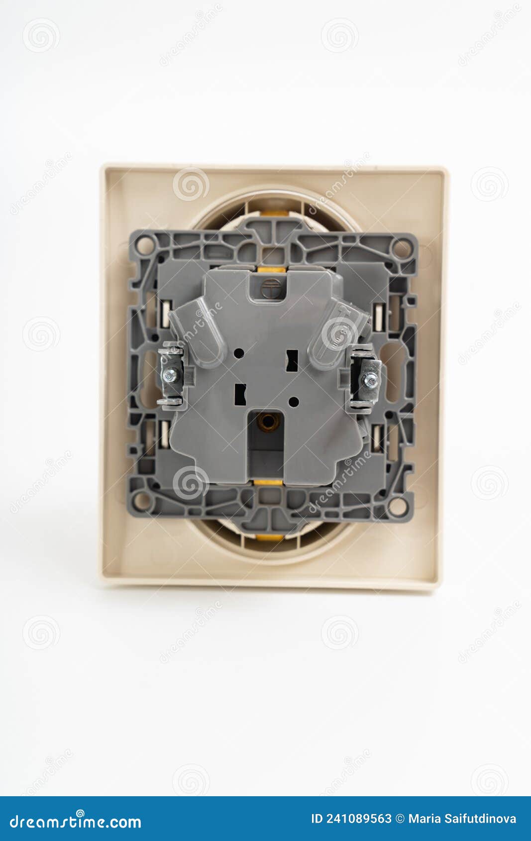 Rear View. Double Socket Insulated on a White Background Stock Image ...