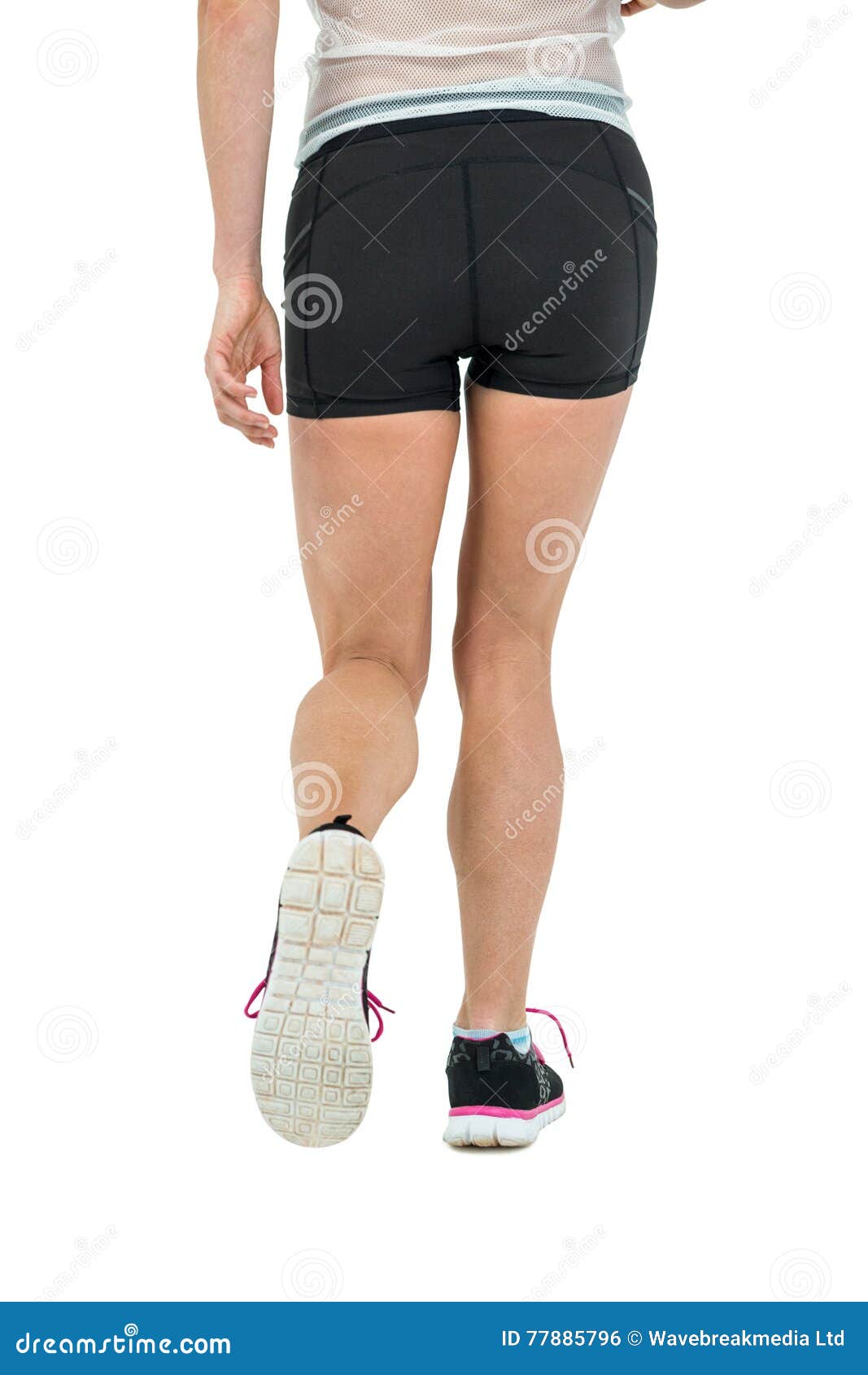 Rear View of Female Athlete Stock Photo - Image of rear, shot: 77885796